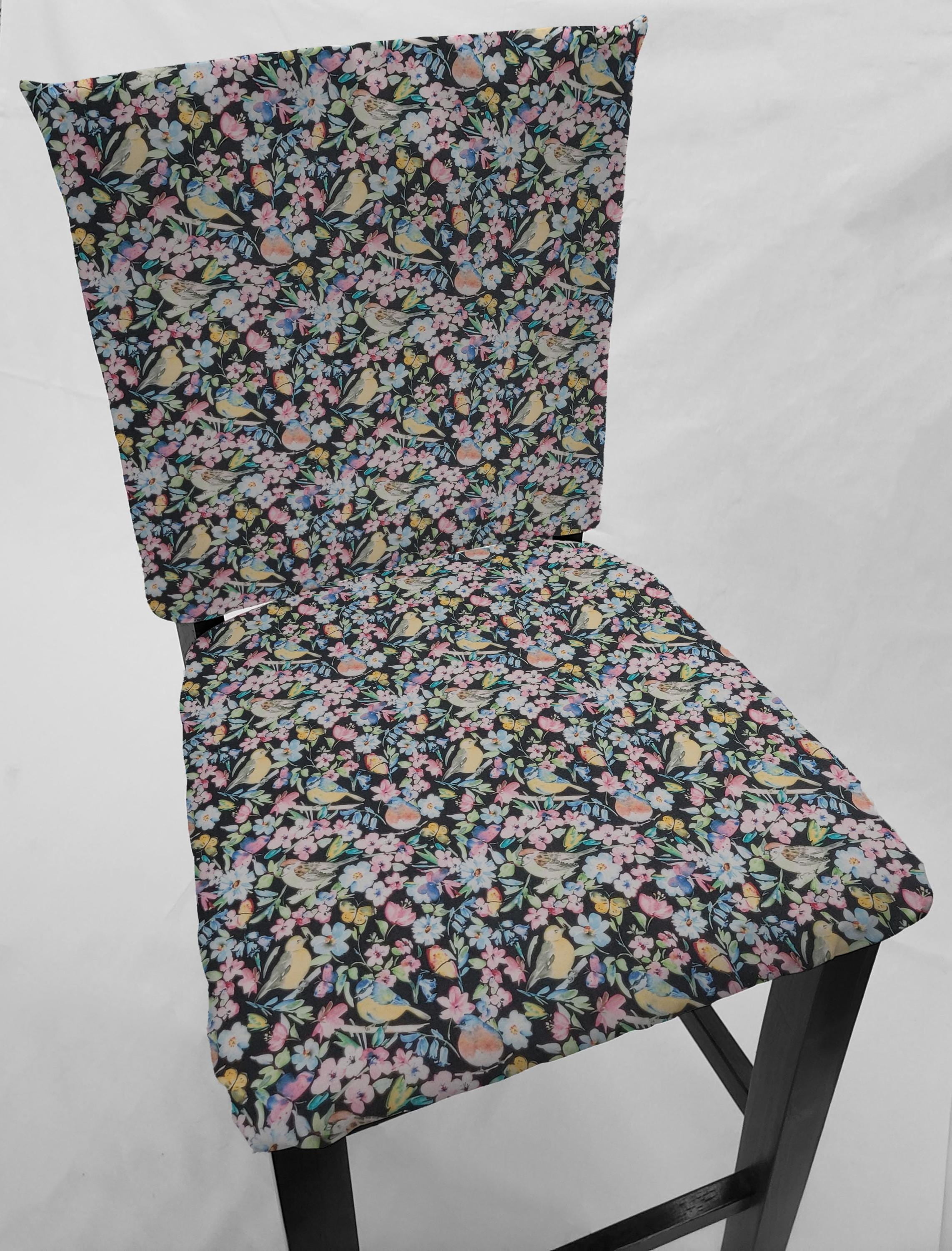Birds & Butterflies in Blooms Dining Room Chair Back Covers or Seat ...