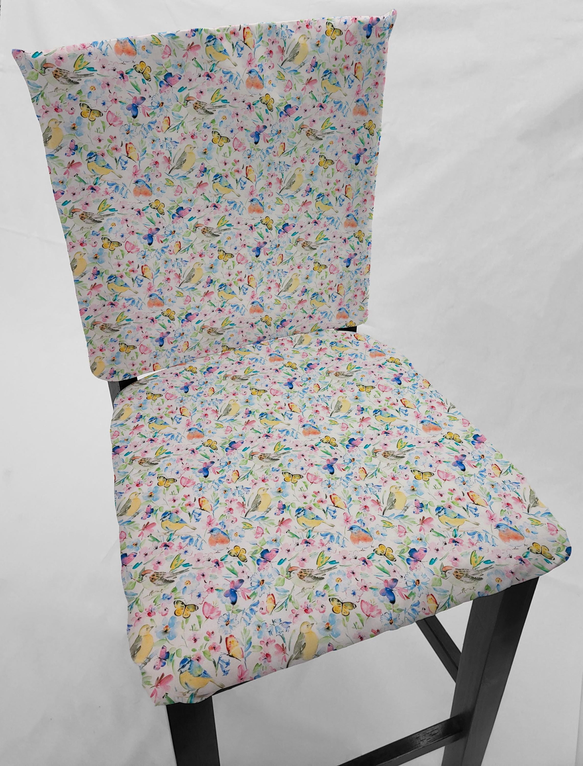 Birds & Butterflies in Blooms Dining Room Chair Back Covers or Seat ...