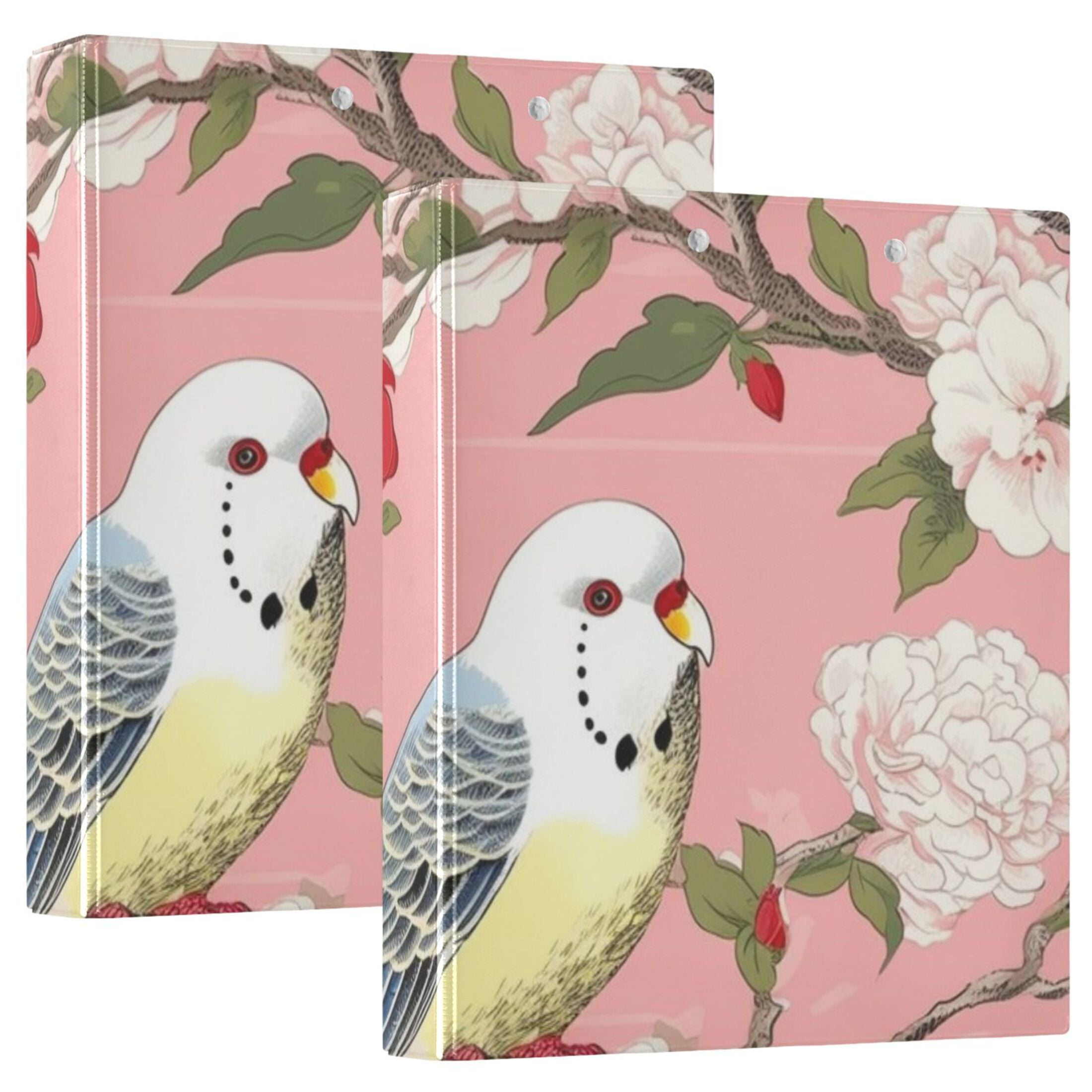 Birds Butterflies Flowers 3 Ring Binders 1.5 inch Hardcover File ...