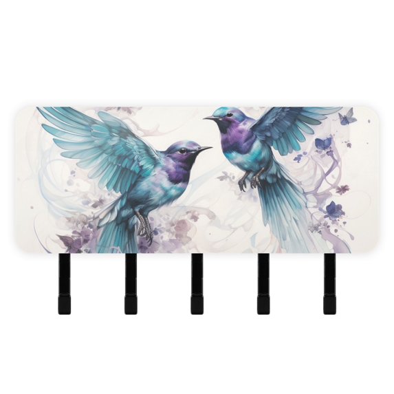 Birds Butterflies Green Mail Holder Organizer Wall Mount with Shelf Key ...