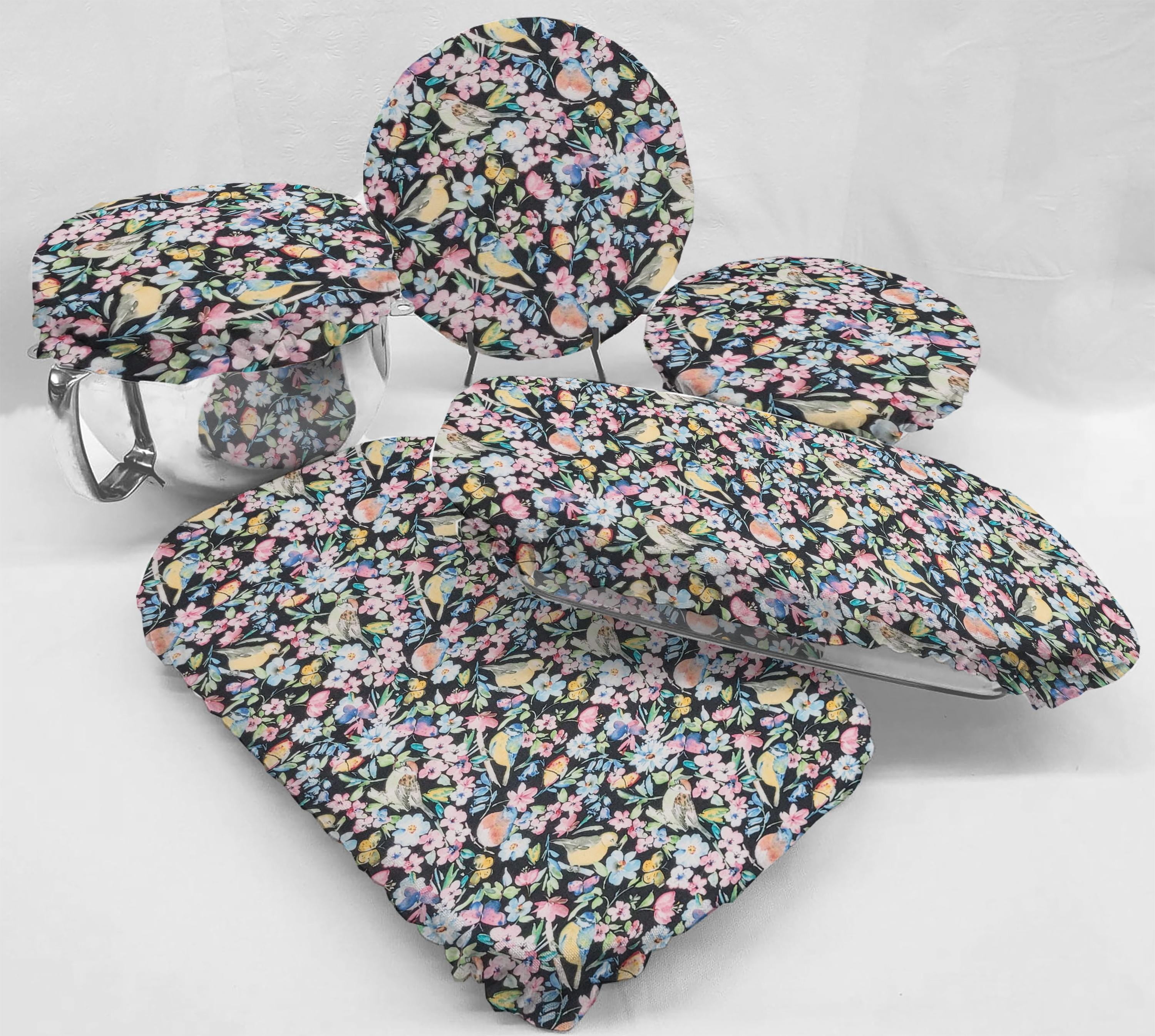 Birds & Butterflies in Blooms Reusable Fabric Bowl and Casserole Pan ...