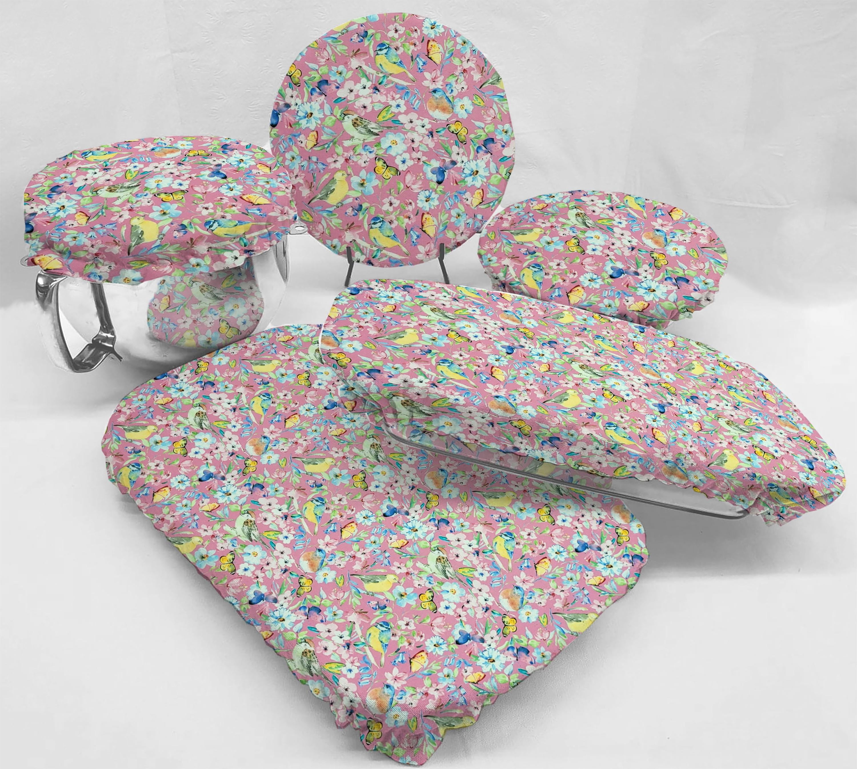 Birds & Butterflies in Blooms Reusable Fabric Bowl and Casserole Pan ...