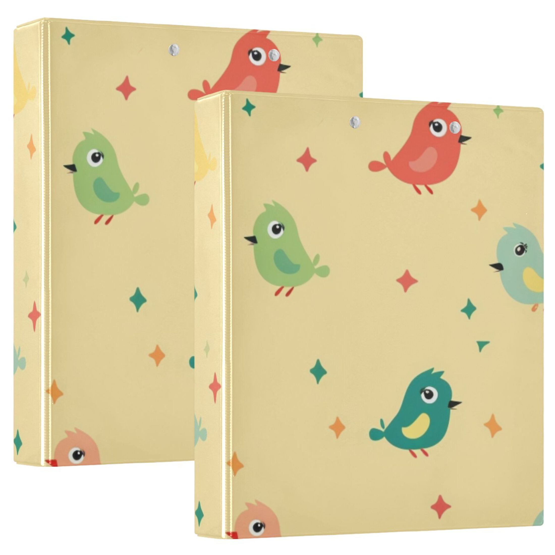 Birds Cartoon 3 Ring Binders 1.5 inch Hardcover File Folders with ...