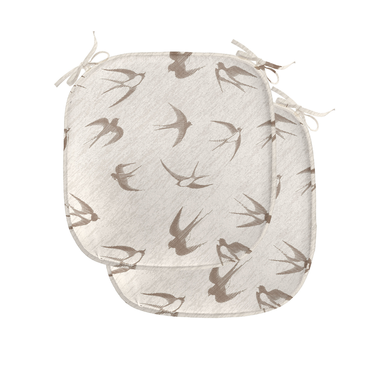 Birds Chair Seating Cushion Set of 2, Flying Bird Swallow Vintage ...