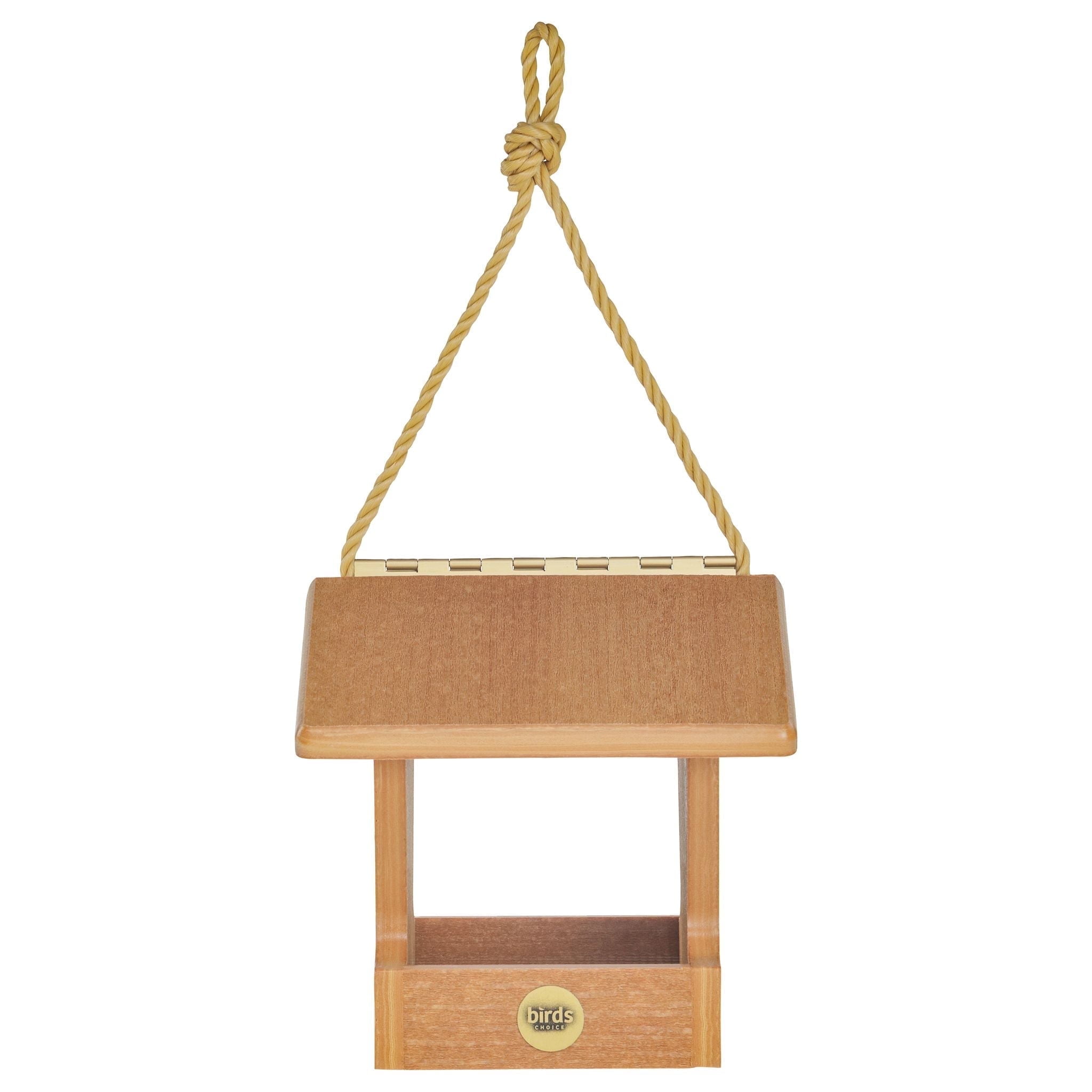 Birds Choice Modern Farmhouse Small Hopper Hanging Bird Feeder, Natural ...