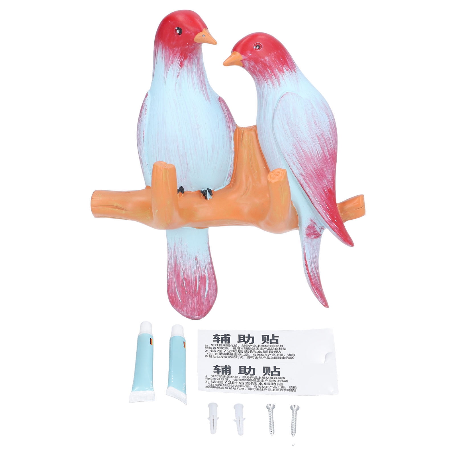 Birds Coat Hanger Waterproof Wall Mounted Resin Animal Style Decorative ...