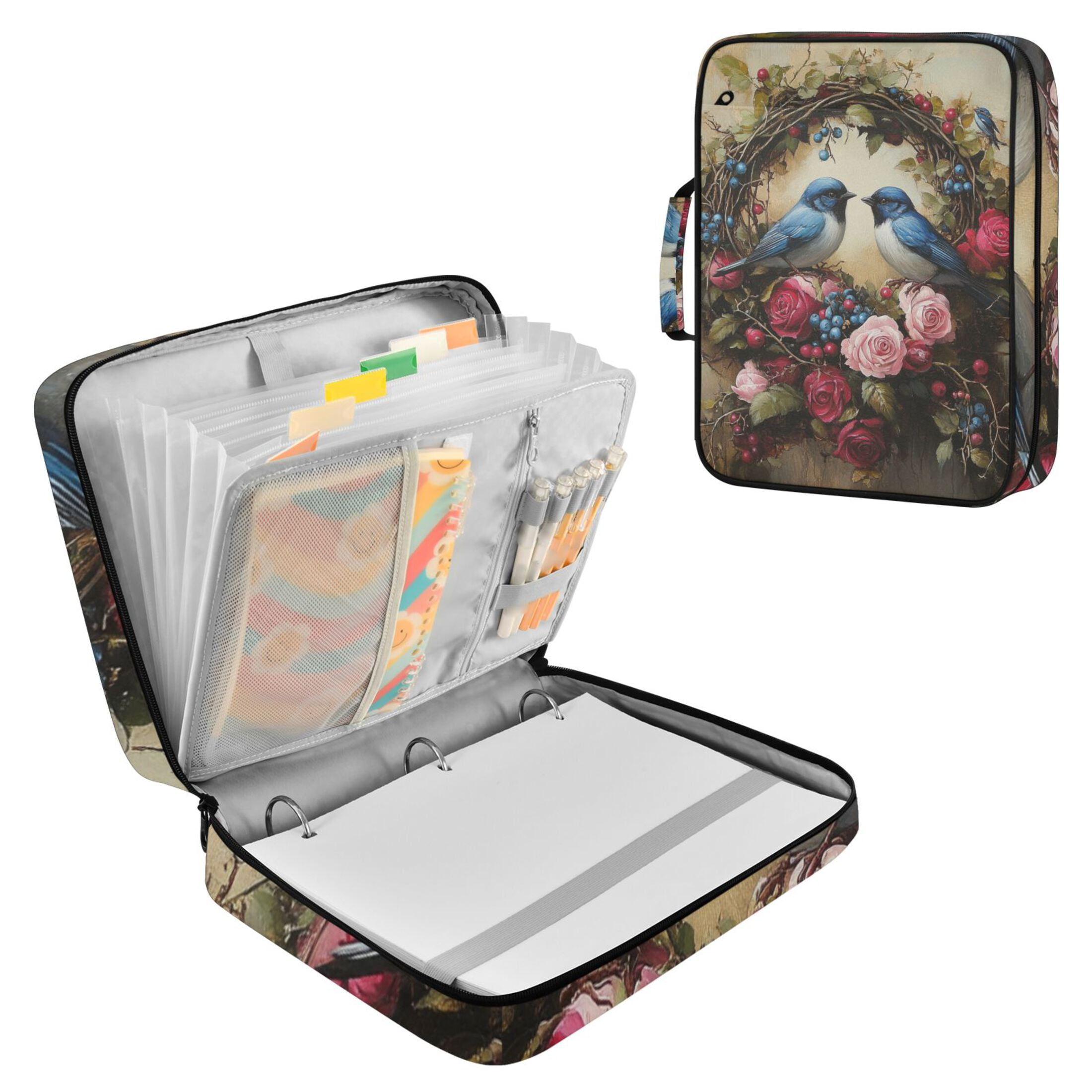 Birds Couple on Roses Garland Valentine Accordion File Organizer ...