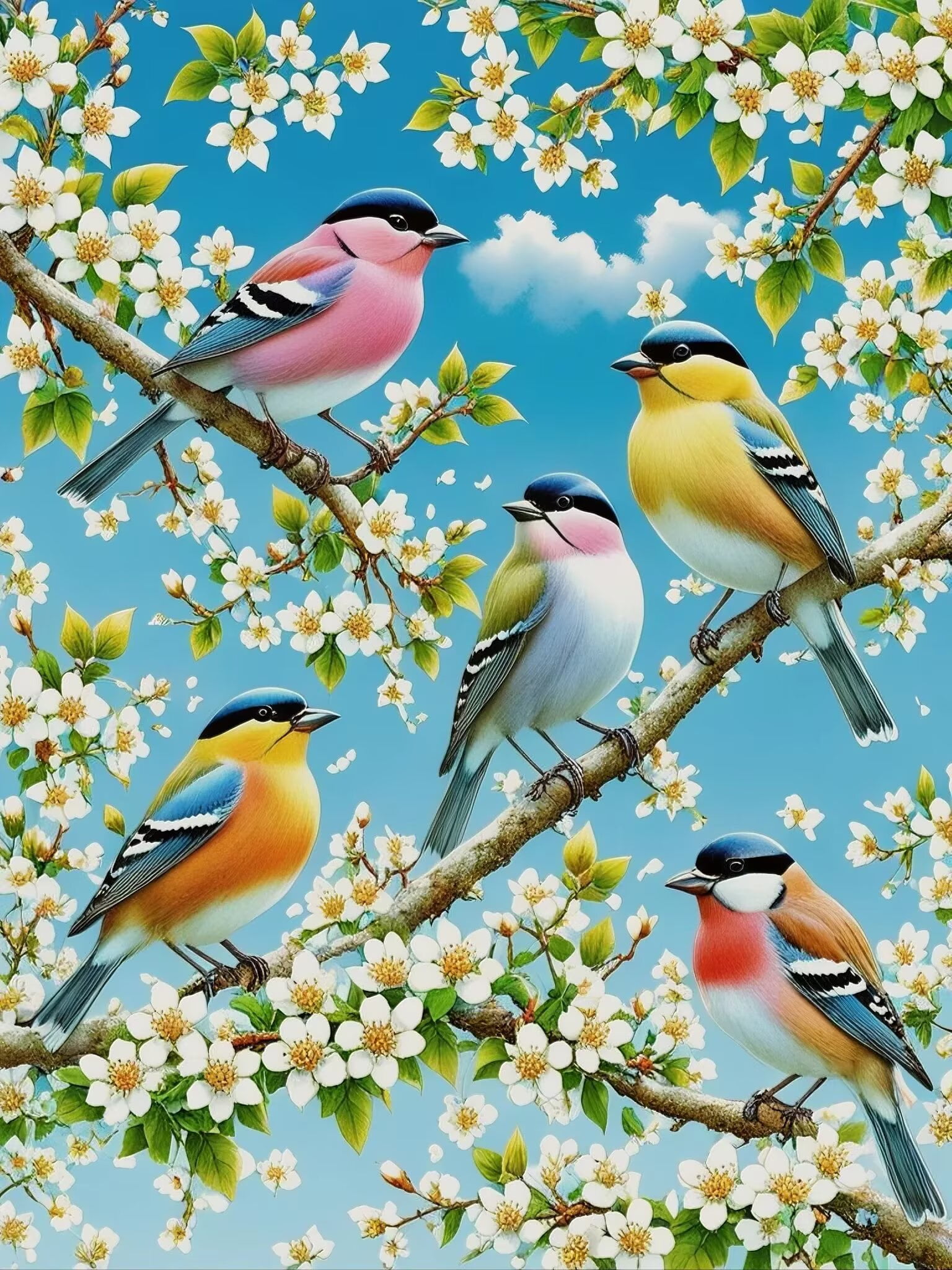 Birds Diamond Art Kits for Adults Beginners,5D DIY Full Round Drill ...