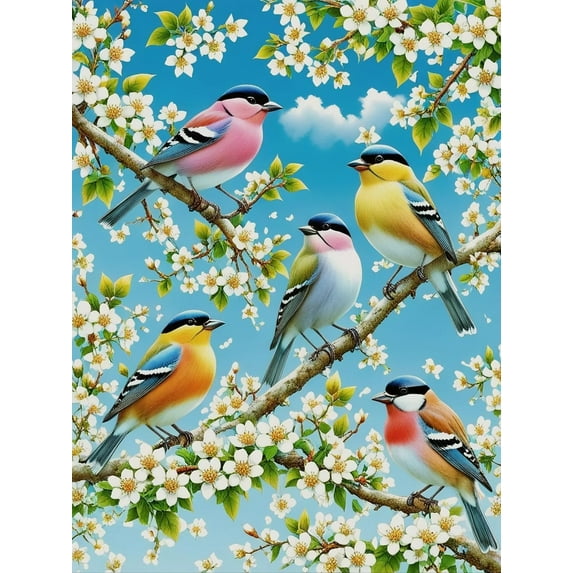 Birds Diamond Art Kits for Adults Beginners,5D DIY Full Round Drill ...