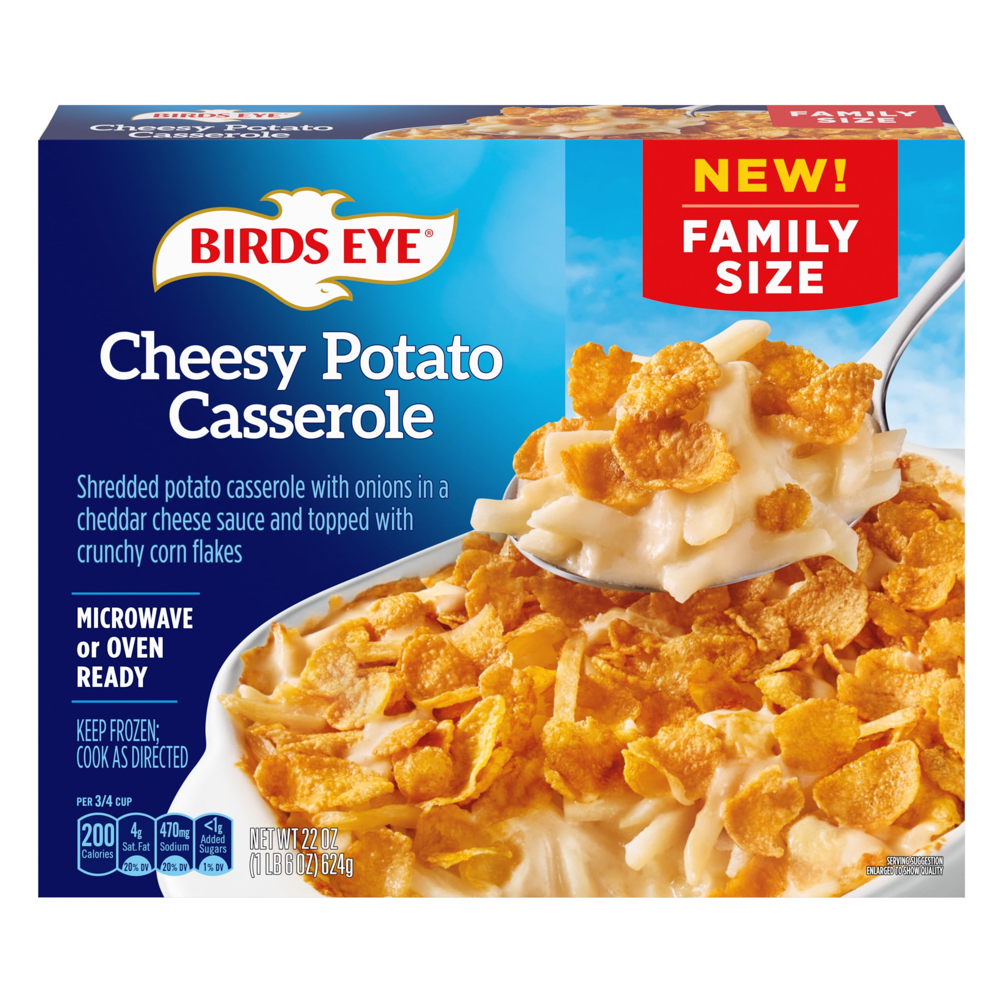 Birds Eye Cheesy Potato Casserole, Family Size Frozen Potato Side Dish ...
