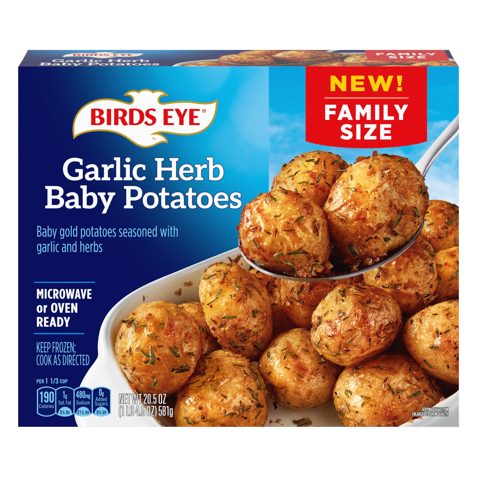 Birds Eye Garlic Herb Baby Potatoes, Family Size Frozen Potato Side ...