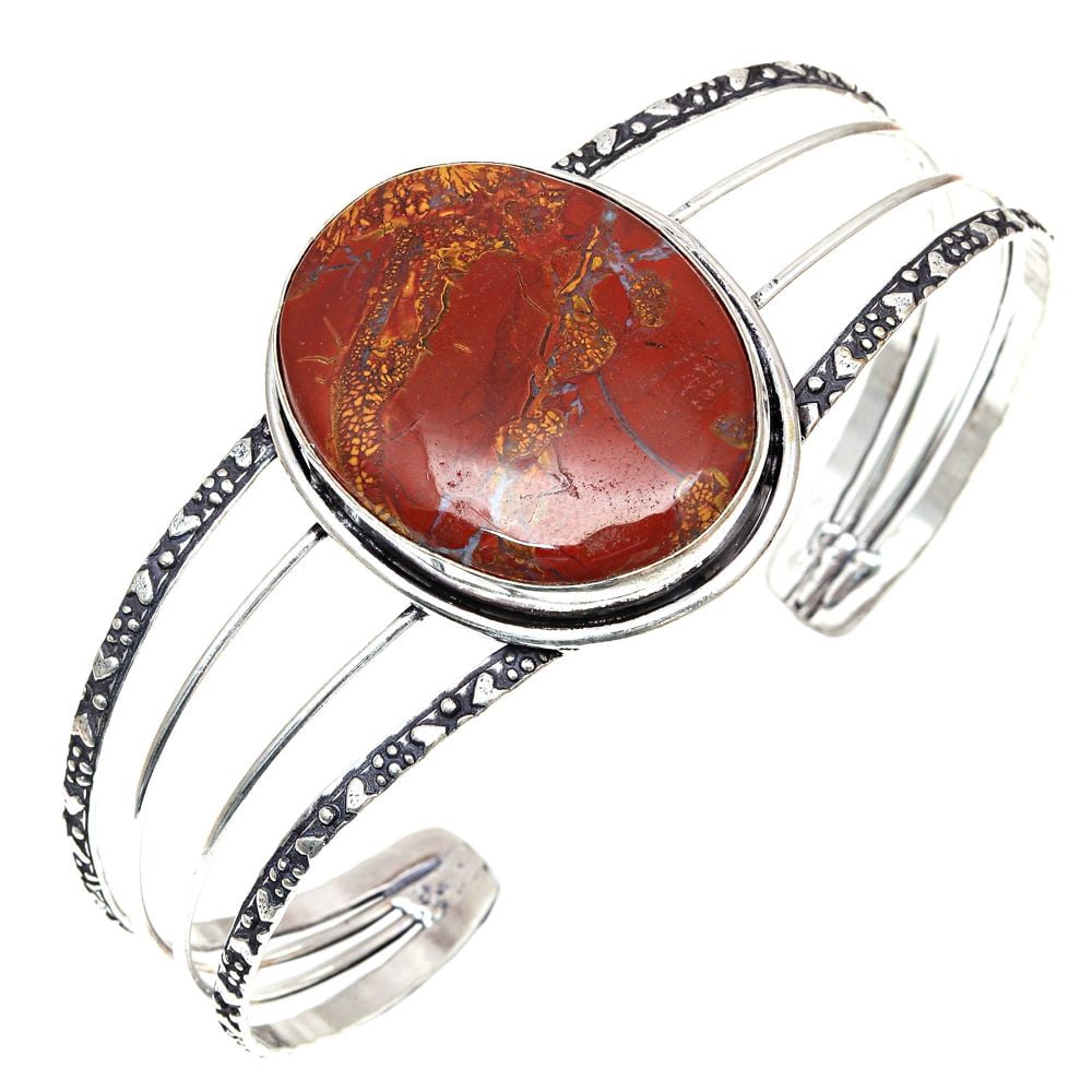 Birds Eye Jasper Gemstone Ethnic 925 Silver Jewelry Cuff Bracelets 7 ...