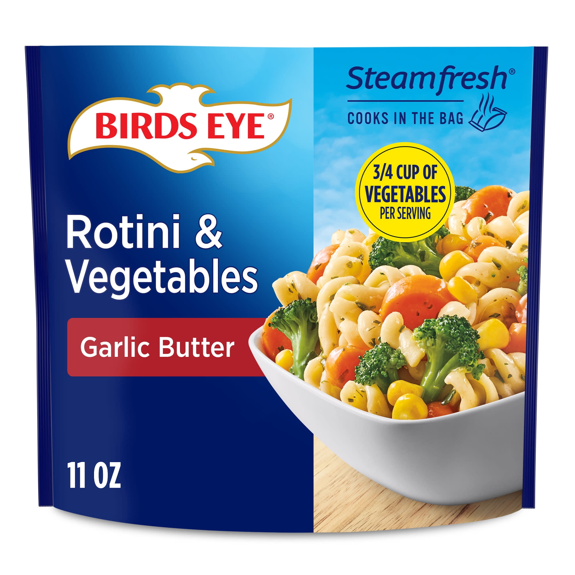Birds Eye Steamfresh Rotini and Vegetables, Frozen Side, 11 oz. Bag ...