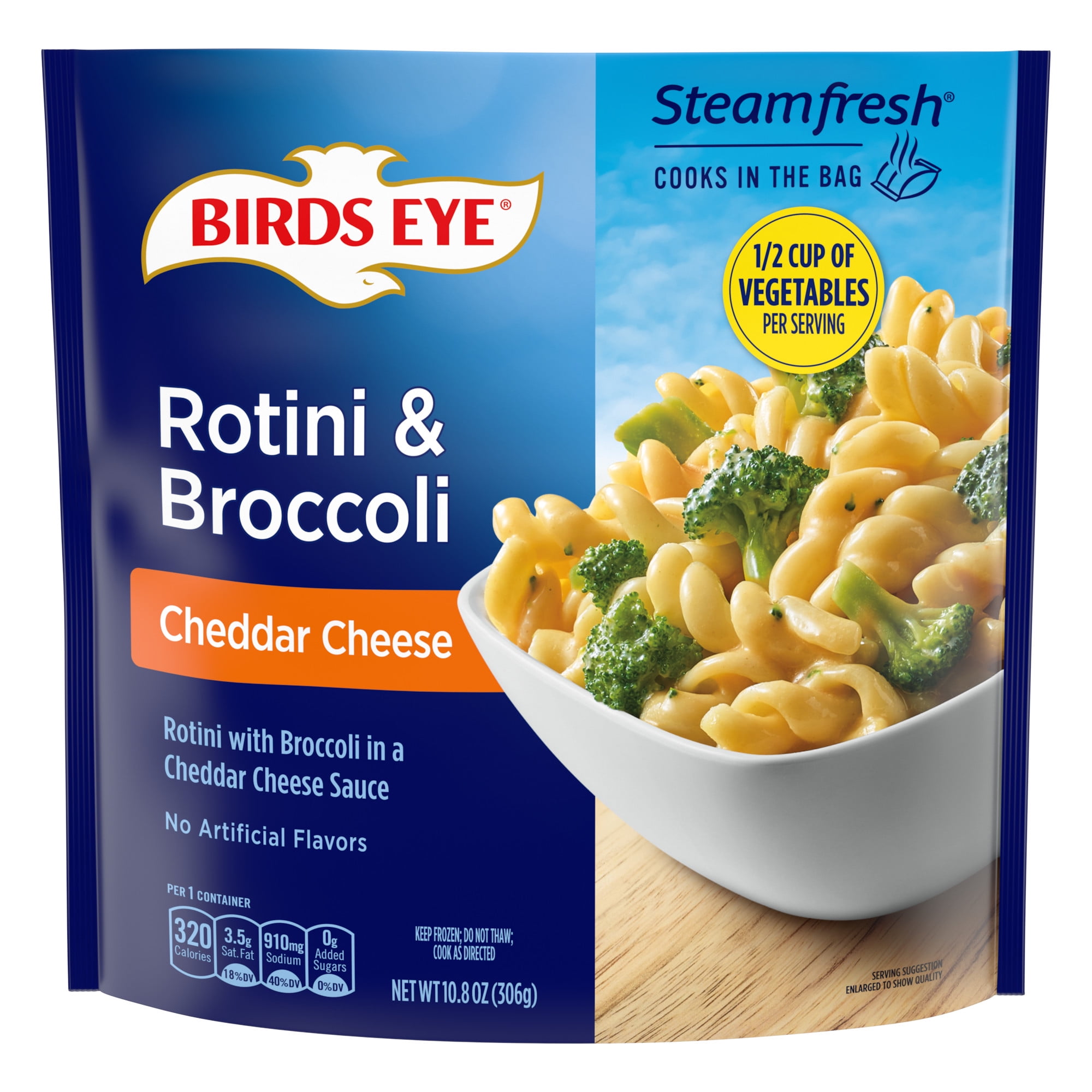 Birds Eye Steamfresh Sauced Cheesy Pasta & Broccoli, Frozen Sides, 10.8 ...