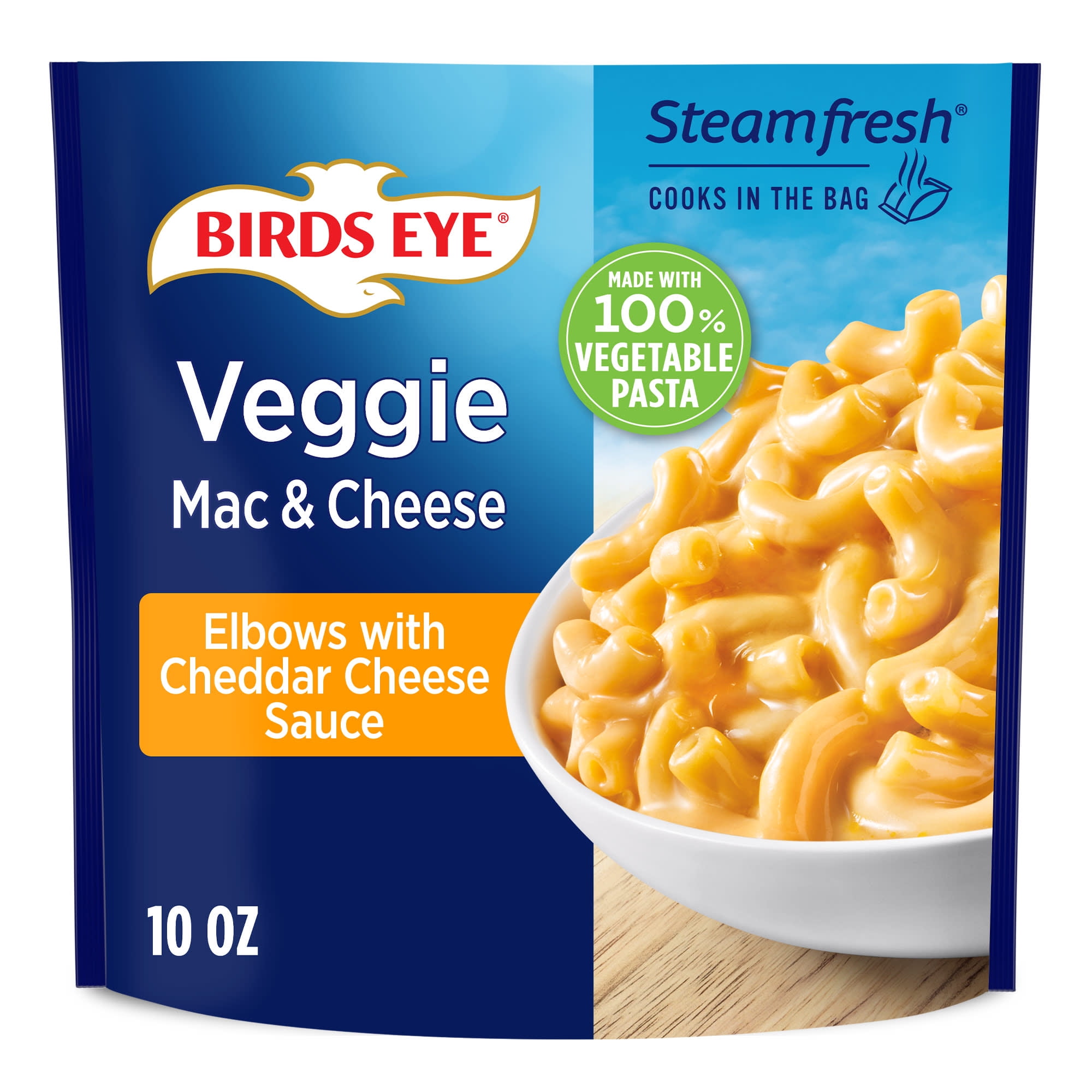 Birds Eye Veggie Pasta Mac and Cheese Elbows with Cheddar Cheese Sauce Frozen Sides 10 oz Bag Frozen