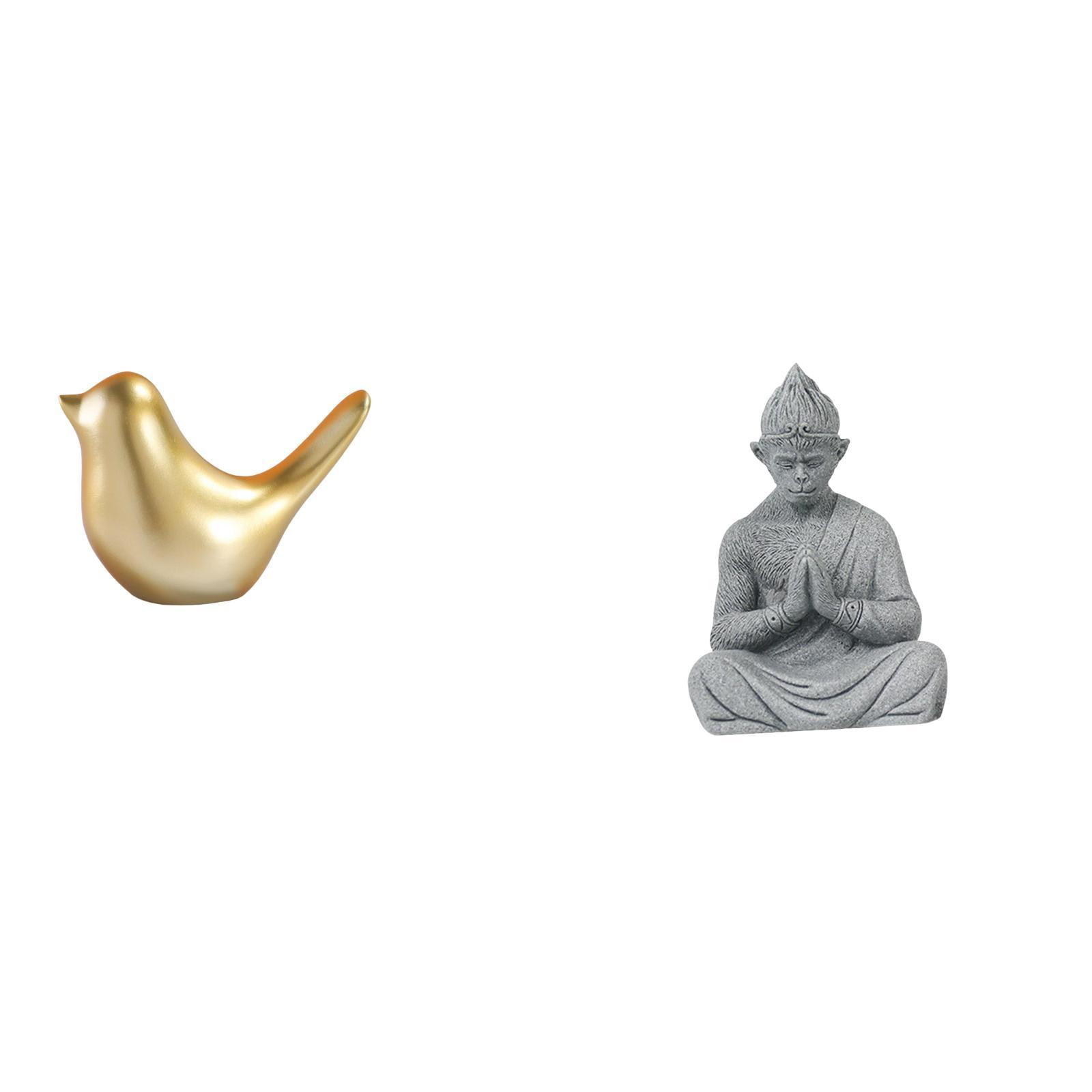 Birds Figurine Monkey Statue Buddha Sculpture Resin Material for Home ...