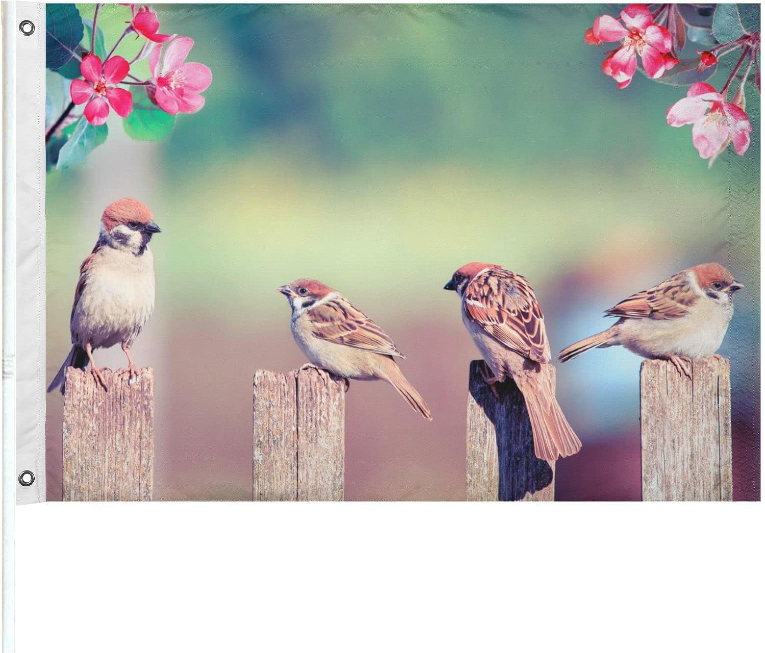 Birds Flag Outdoor Garden Flag for Outside Funny Flags with Brass ...