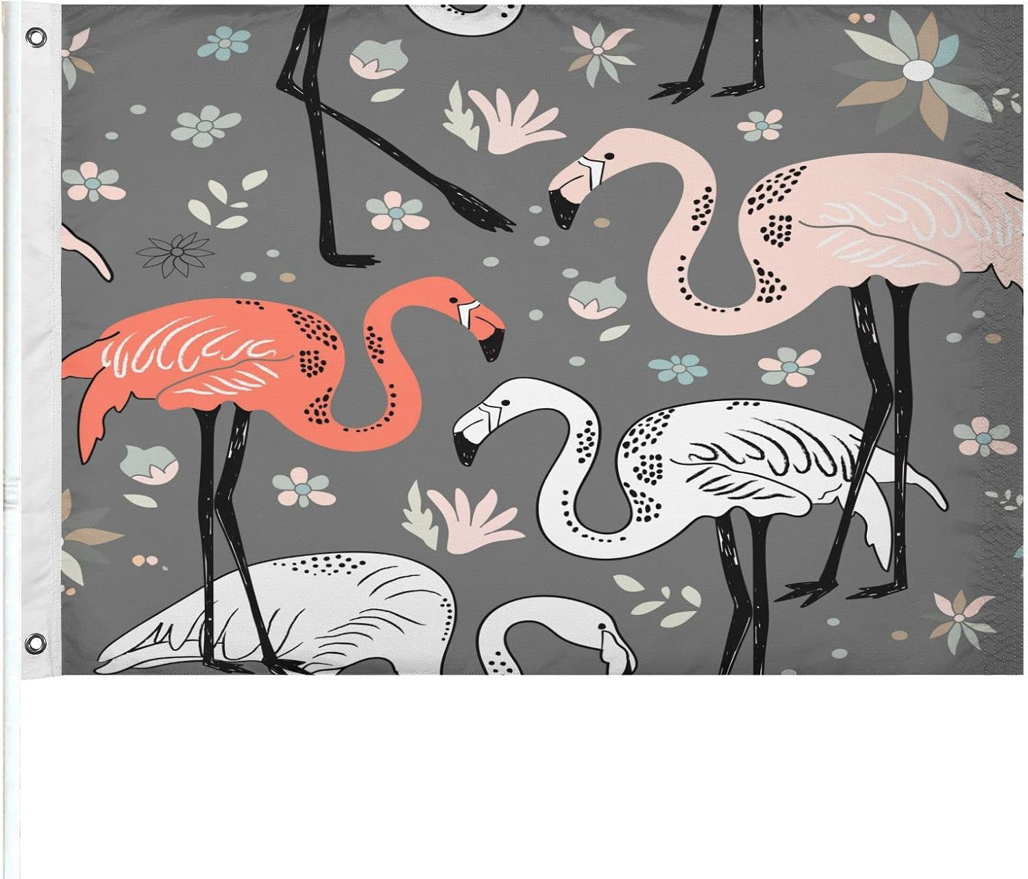 Birds Flamingo Flowers Flag Outdoor Garden Flag for Outside Funny Flags ...