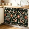 Birds Floral Cabinet Curtain 28"W x 51"L, Vintage Abstract Art ...