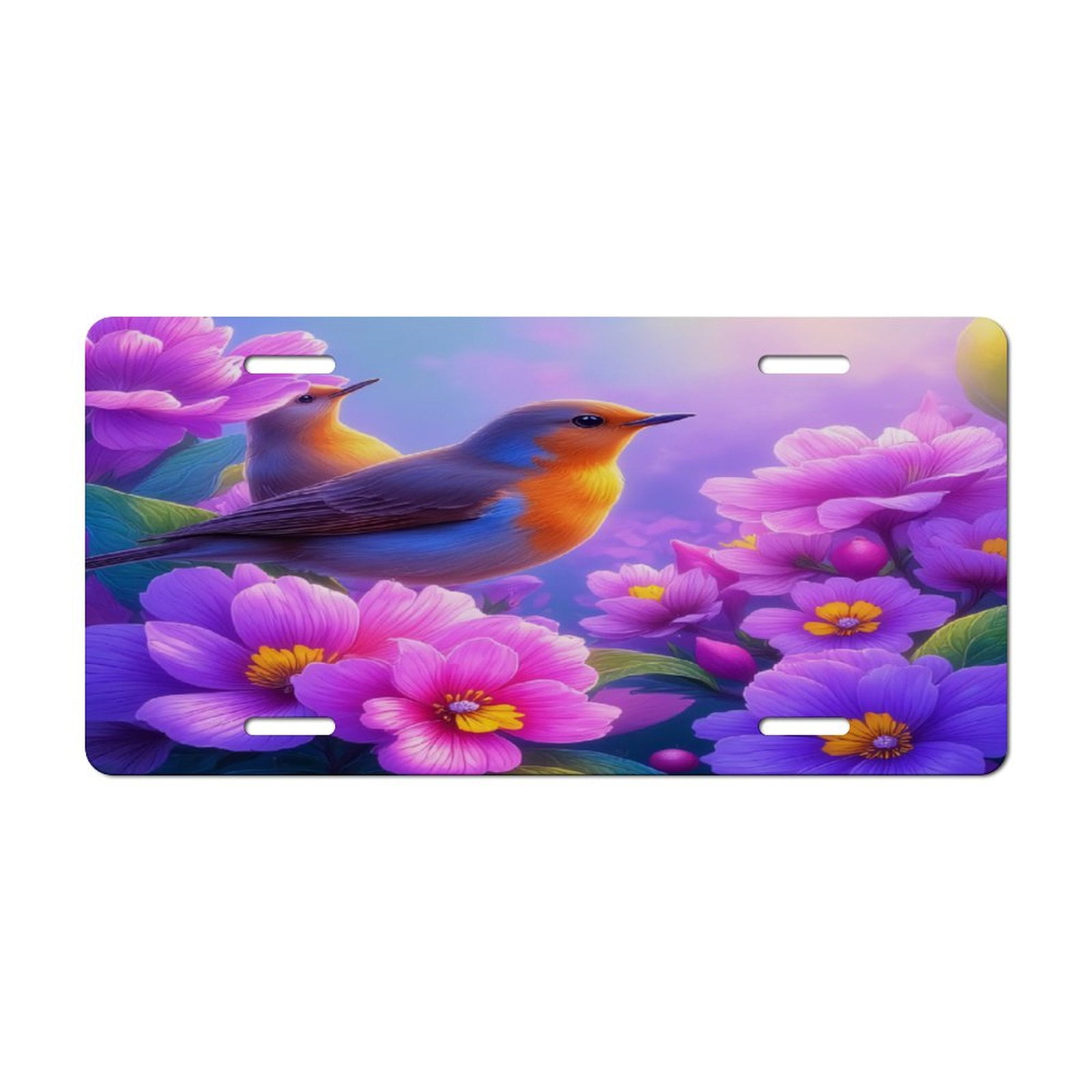 Birds in Floral Garden Car Decorative Front License Plate,Vanity Tag ...