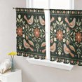Birds Floral Semi Sheer Curtains 45 Inch Length 2 Panels Set, Vintage ...