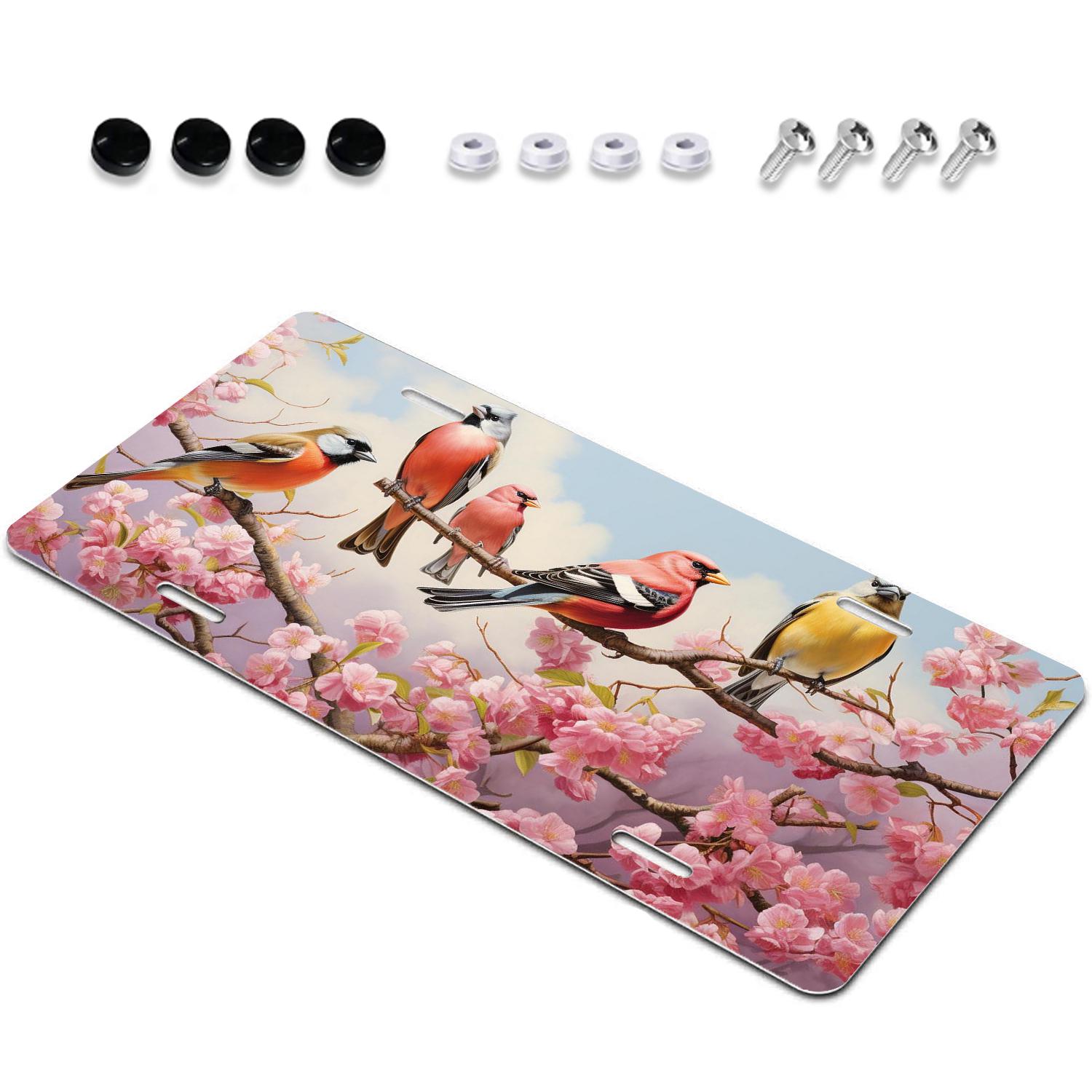 Birds Flowers Branches Exquisite Plate Cover, Decorative Aluminum ...