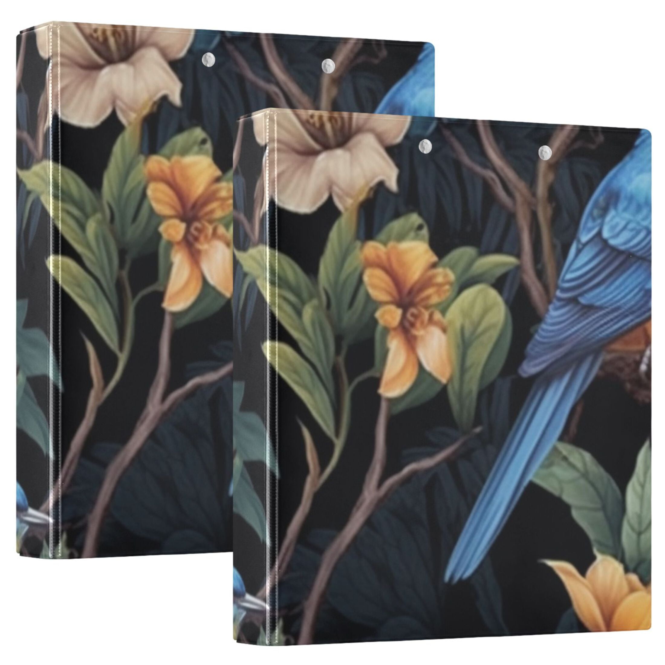Birds Flowers Leaves Woods 3 Ring Binders 1.5 inch Hardcover File ...