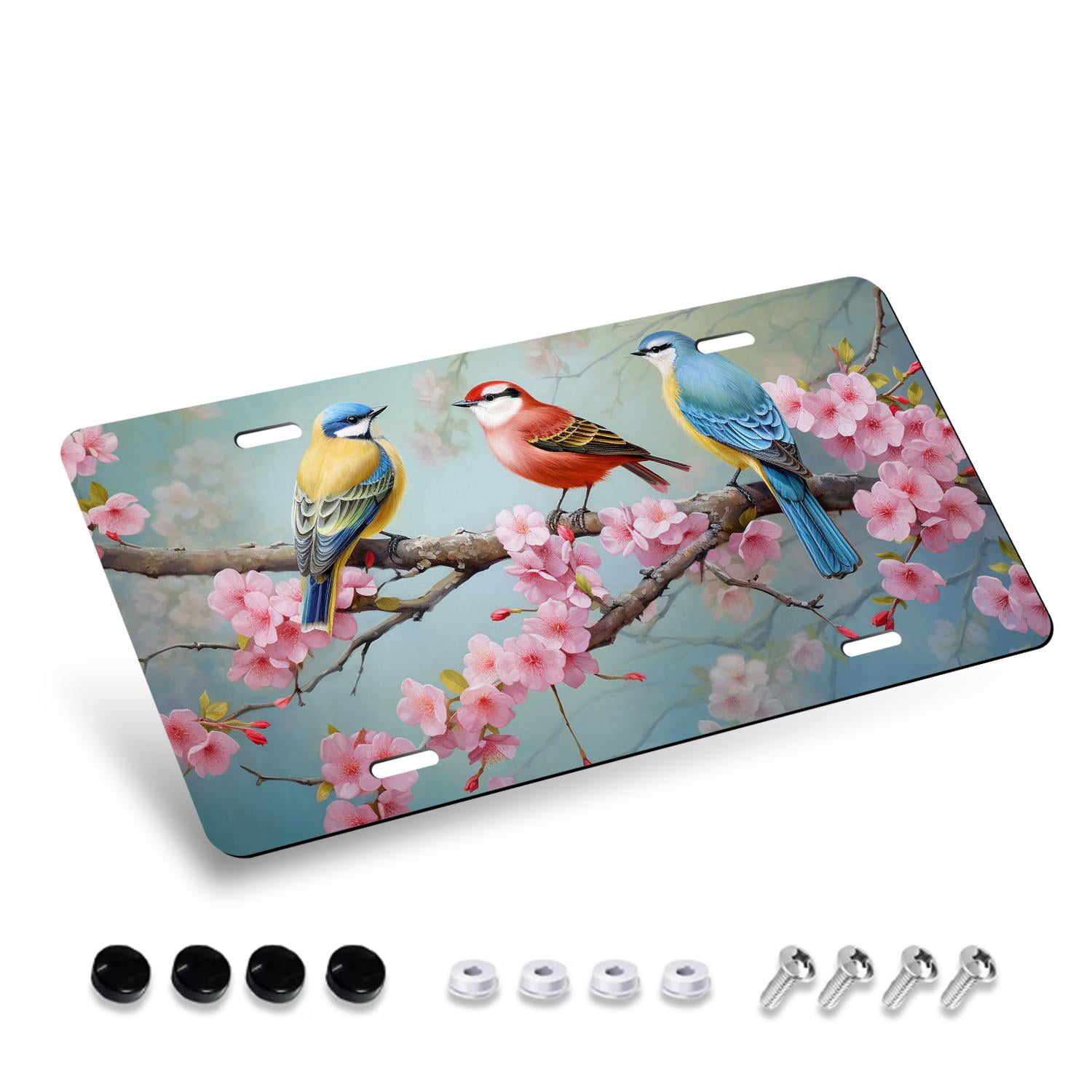 Birds Flowers Twigs Branches creative Plate Cover, Decorative Aluminum ...