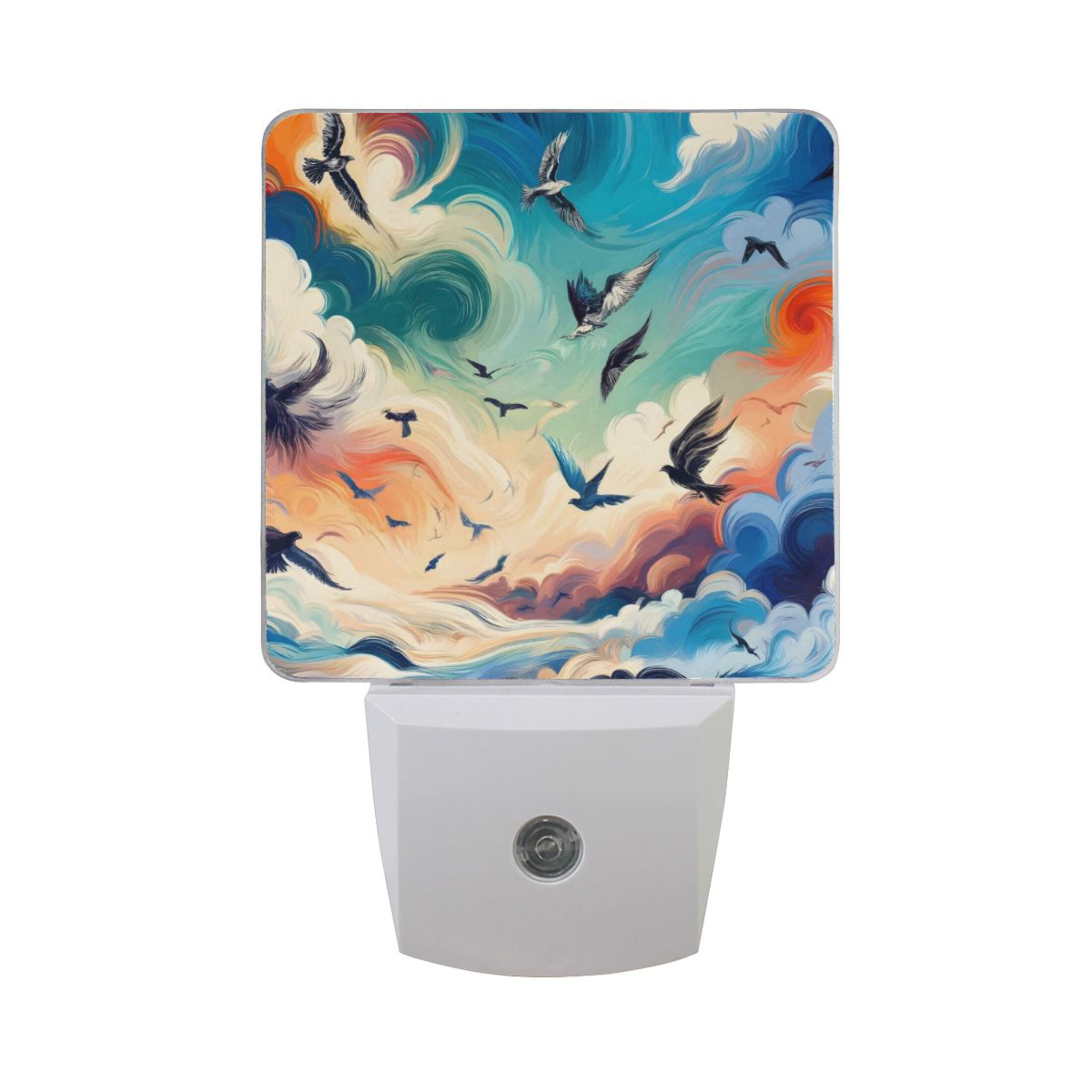 Birds Fly in Fantastic Sky Night Light 2 Pack LED Nightlight Plug into ...