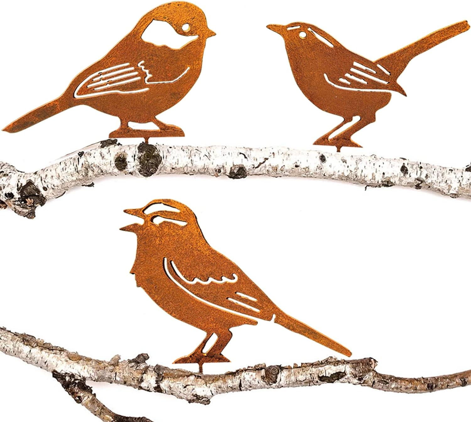 Birds Garden Stake - Decorative Patina Metal Birds Rust Stake for ...