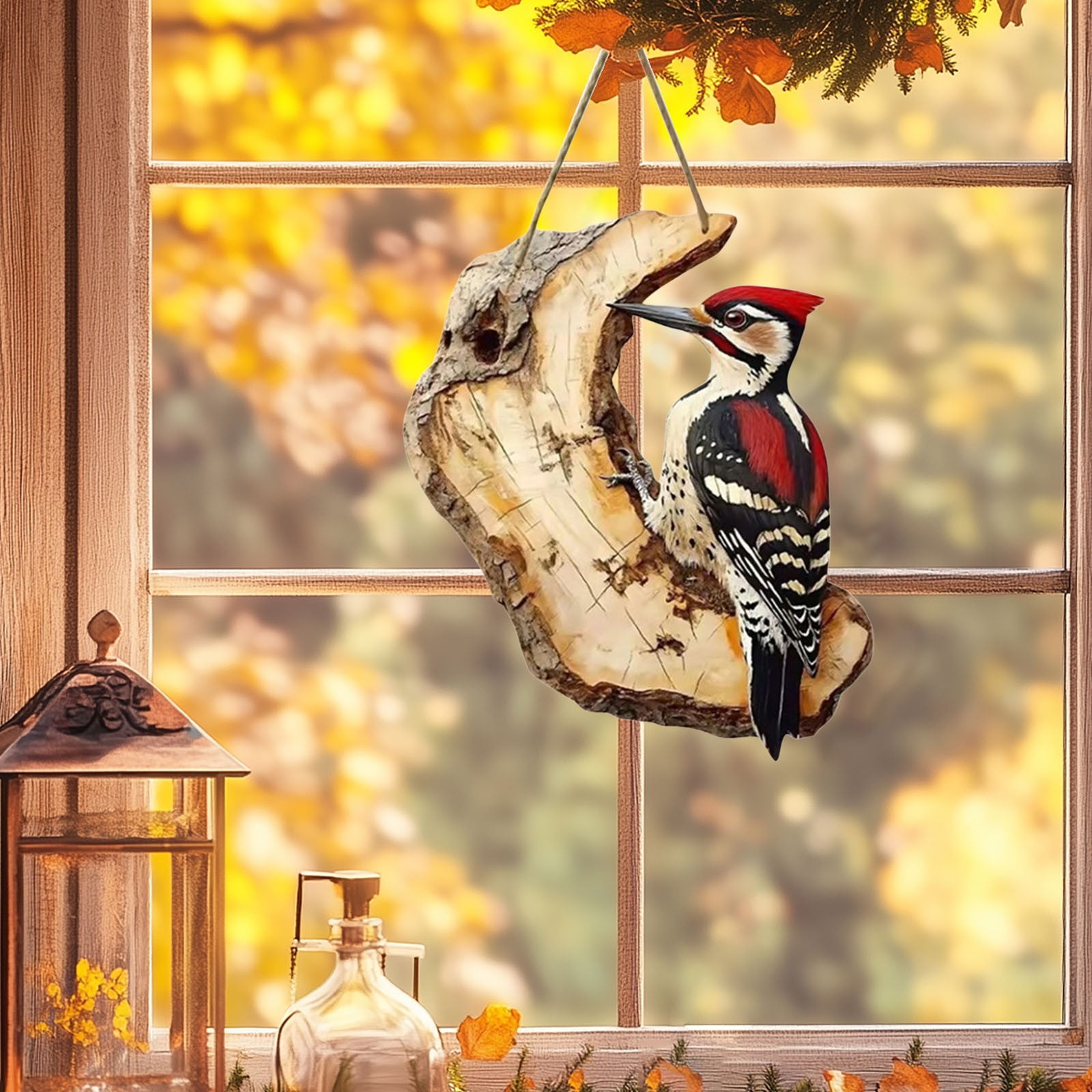 Birds Hanging Decoration | Rural Style 2D Wooden Wall Ornament | Nature ...