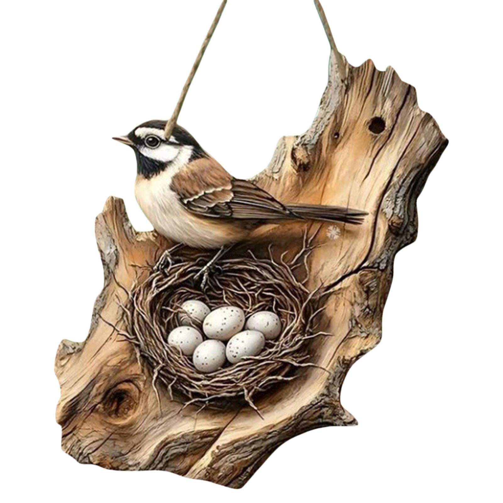 Birds Hanging Decorations In Rural Style 2D Wooden Wall Hanging As A ...