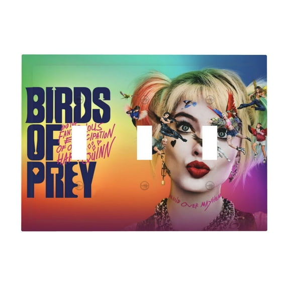 Birds Harley Quinn of Prey Wall Plate Cover 3 Gang Toggle Decorative ...