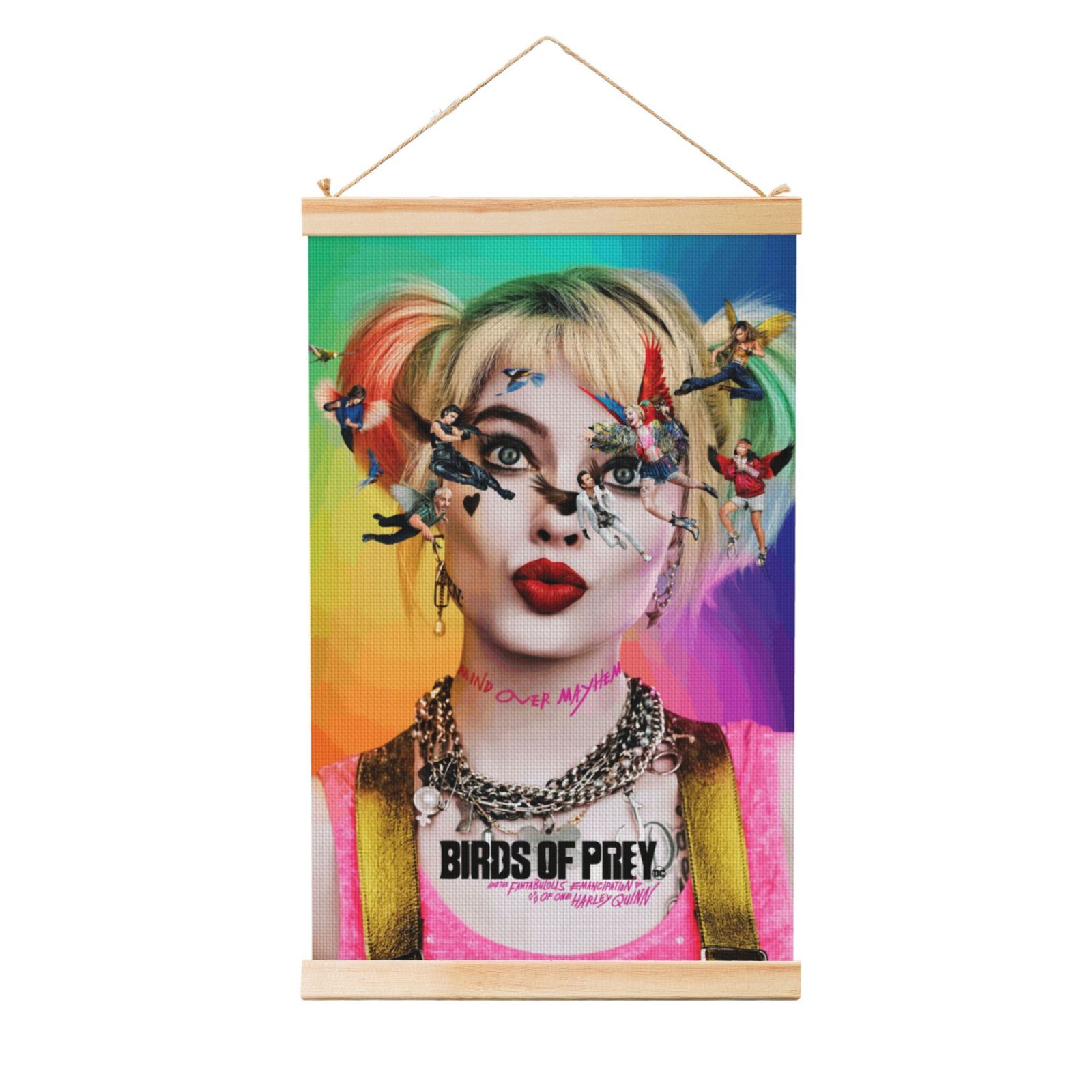 Birds Harley Quinn of Prey Wooden Shaft Hanging Poster Canvas Wall ...