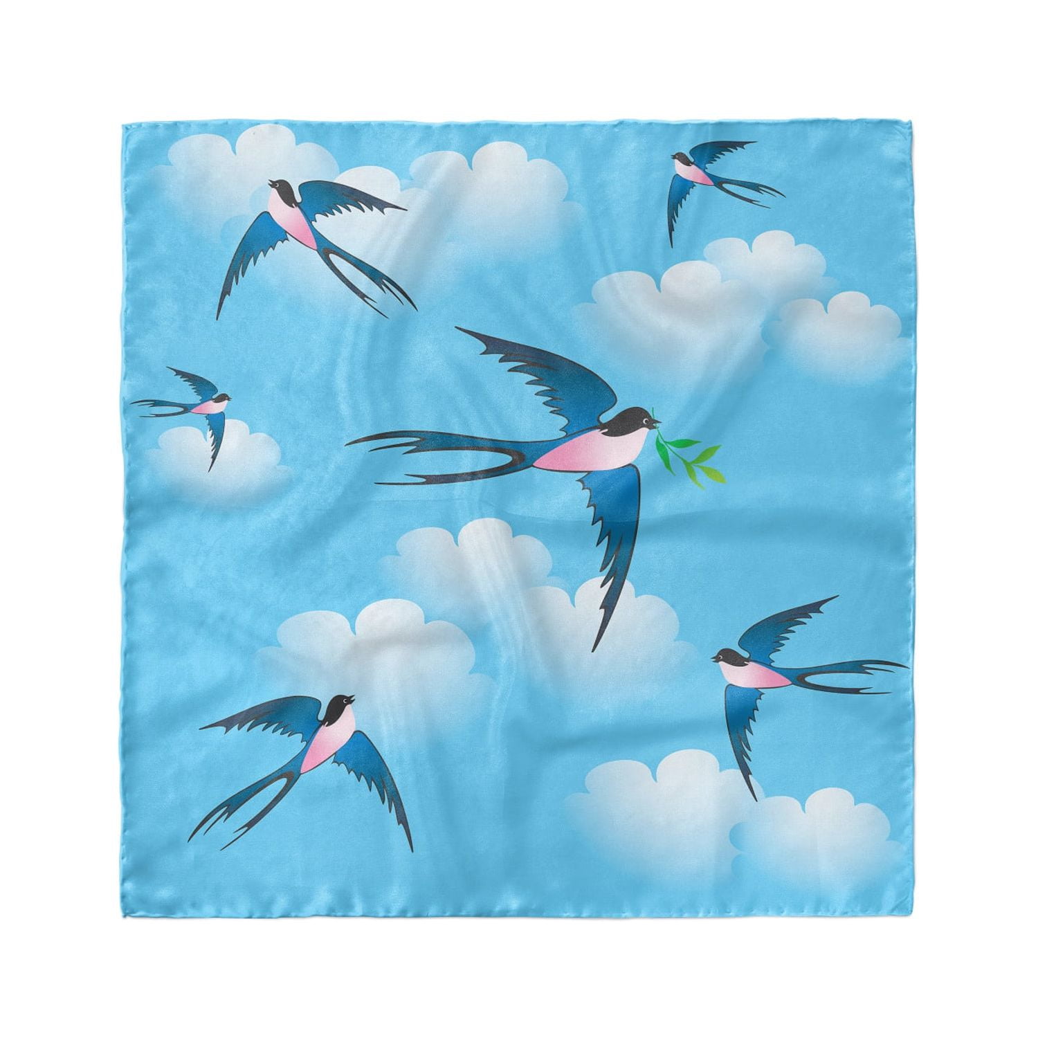 Birds Head Scarf, Hirundo Atrocaerulea, Head Wrap, 3 Sizes, by ...