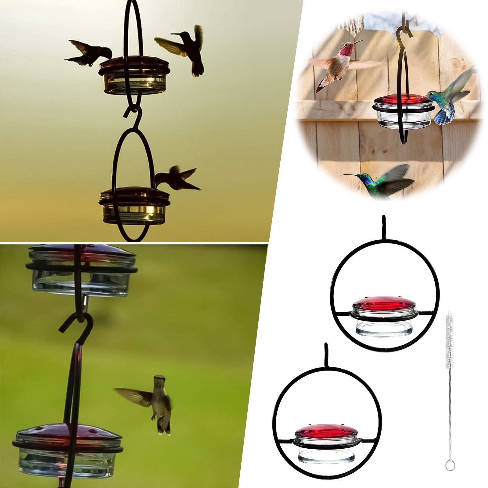 Birds Hummble Slim Hummingbird Feeders 2Pack,Circular Hanging Humming ...