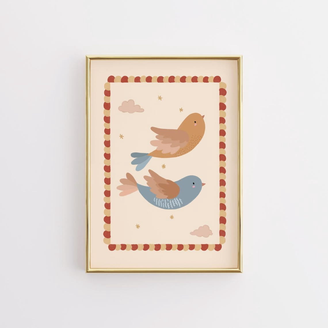 Birds In Flight Print, Boho Nursery Wall Art, Unframed Paper Poster ...