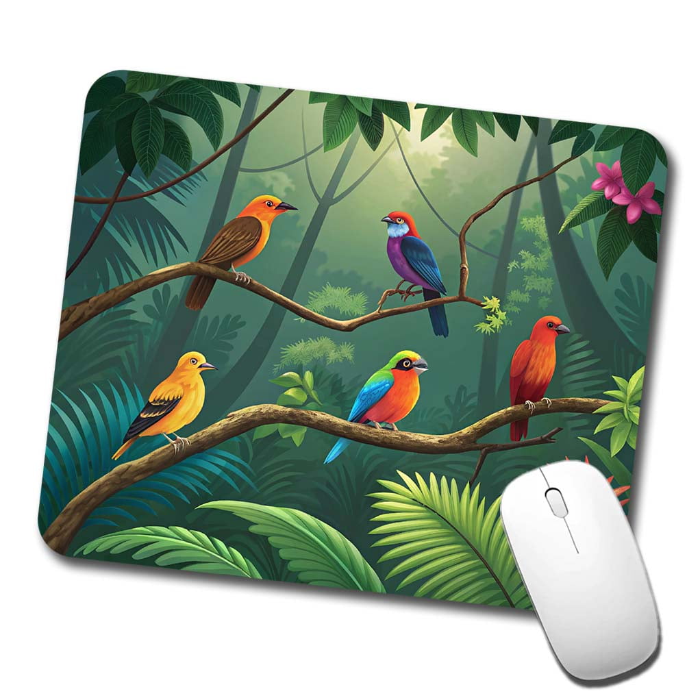 Birds In Jungle Colorful Mouse Pad Low Profile Gaming Mat - Walmart.com