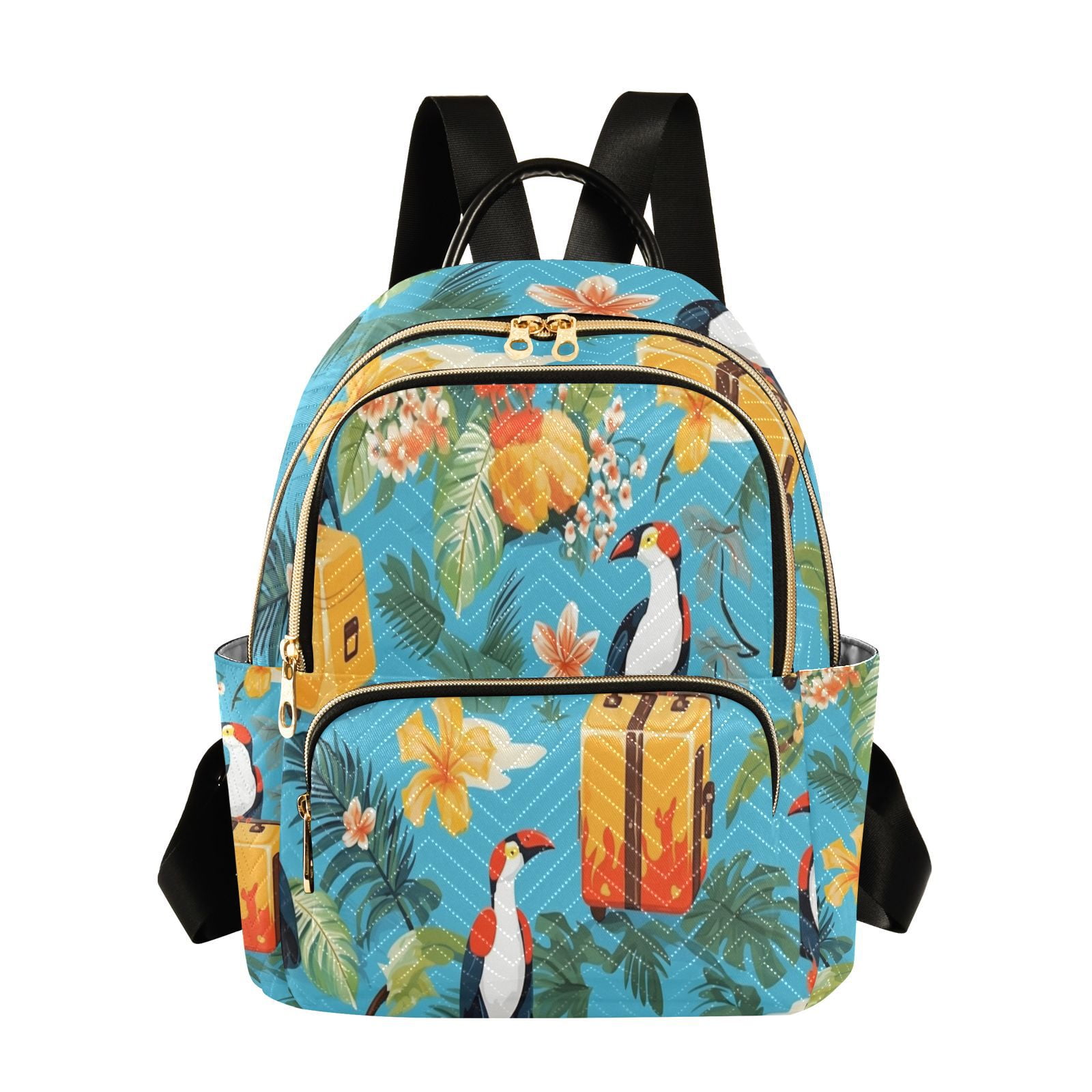 Birds Luggages Bags Leaves Flowers Travel Laptop Backpack Casual ...