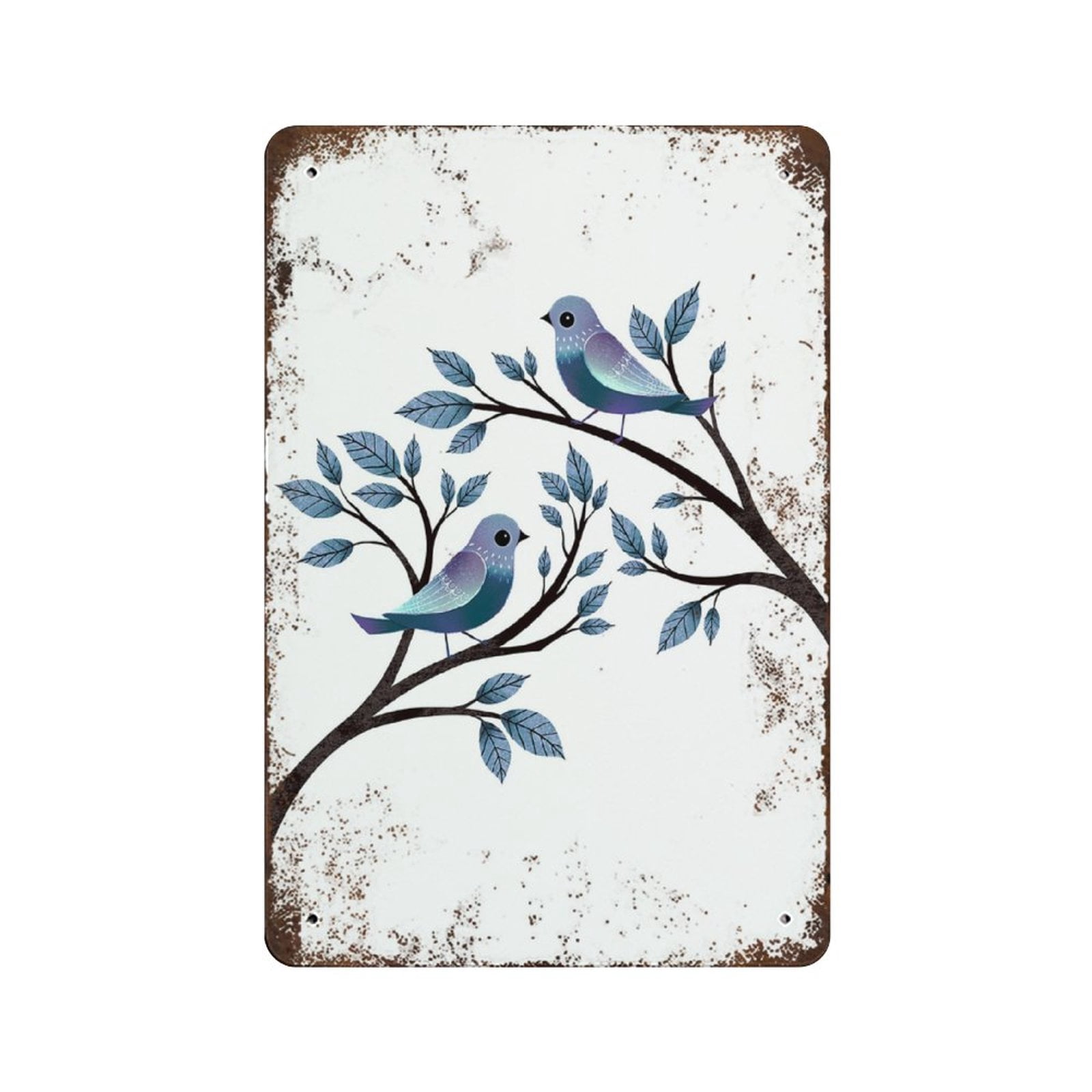 Birds, Nature Wall Art, Grey And Blue Bird Couple, Minimalist Home ...