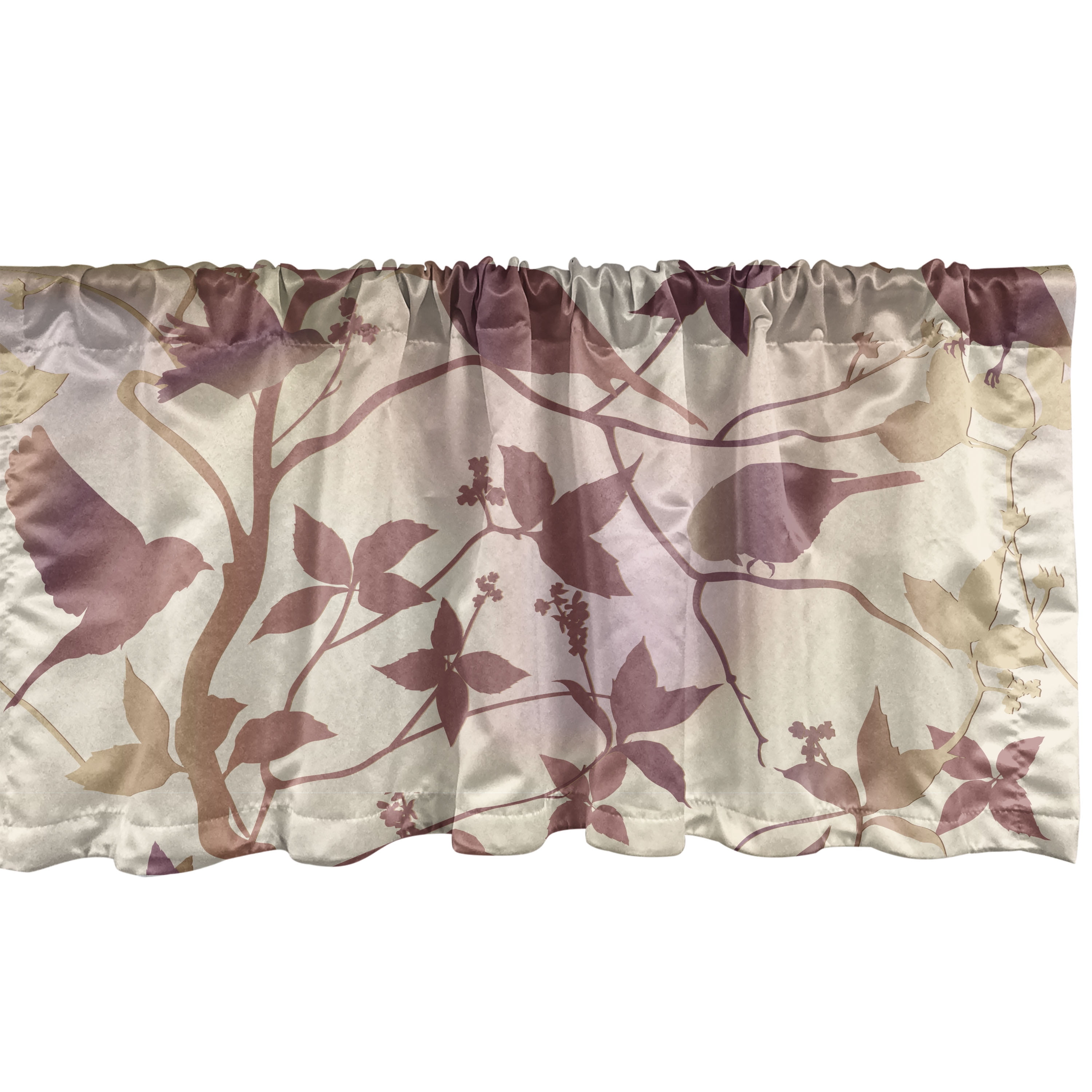 Birds and Nature Window Valance, Chill Silhouettes of Winged Animals on ...