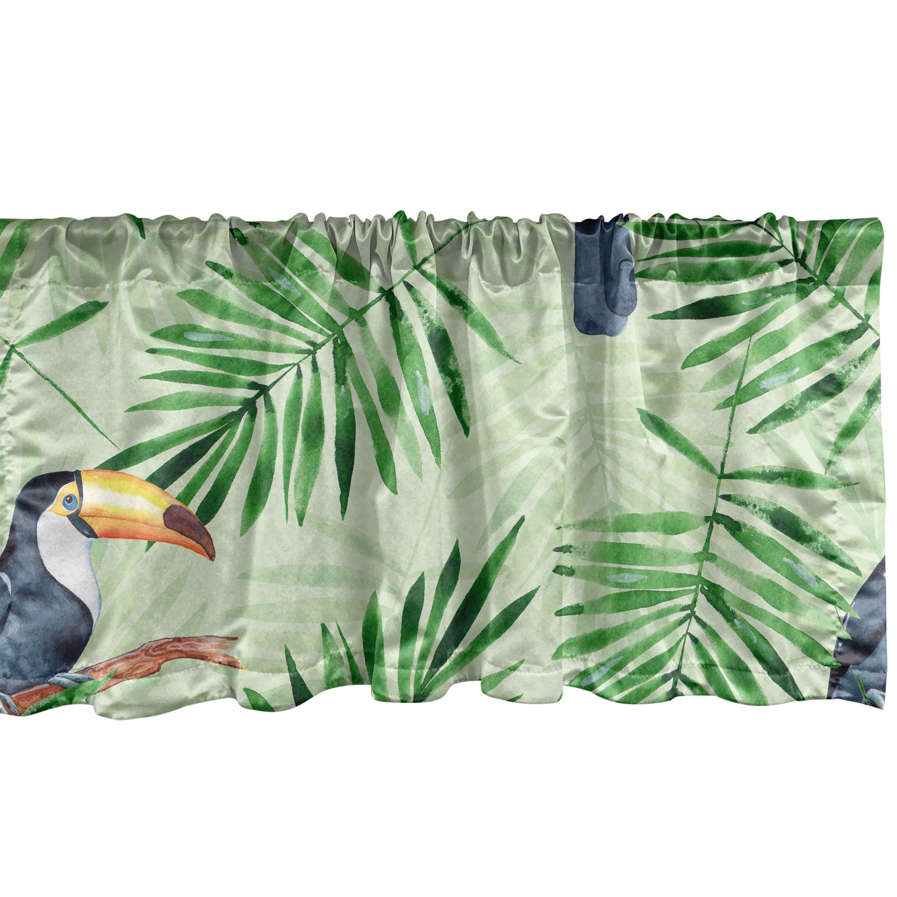 Birds and Nature Window Valance, Exotics Theme Tropical Toucan Pattern ...
