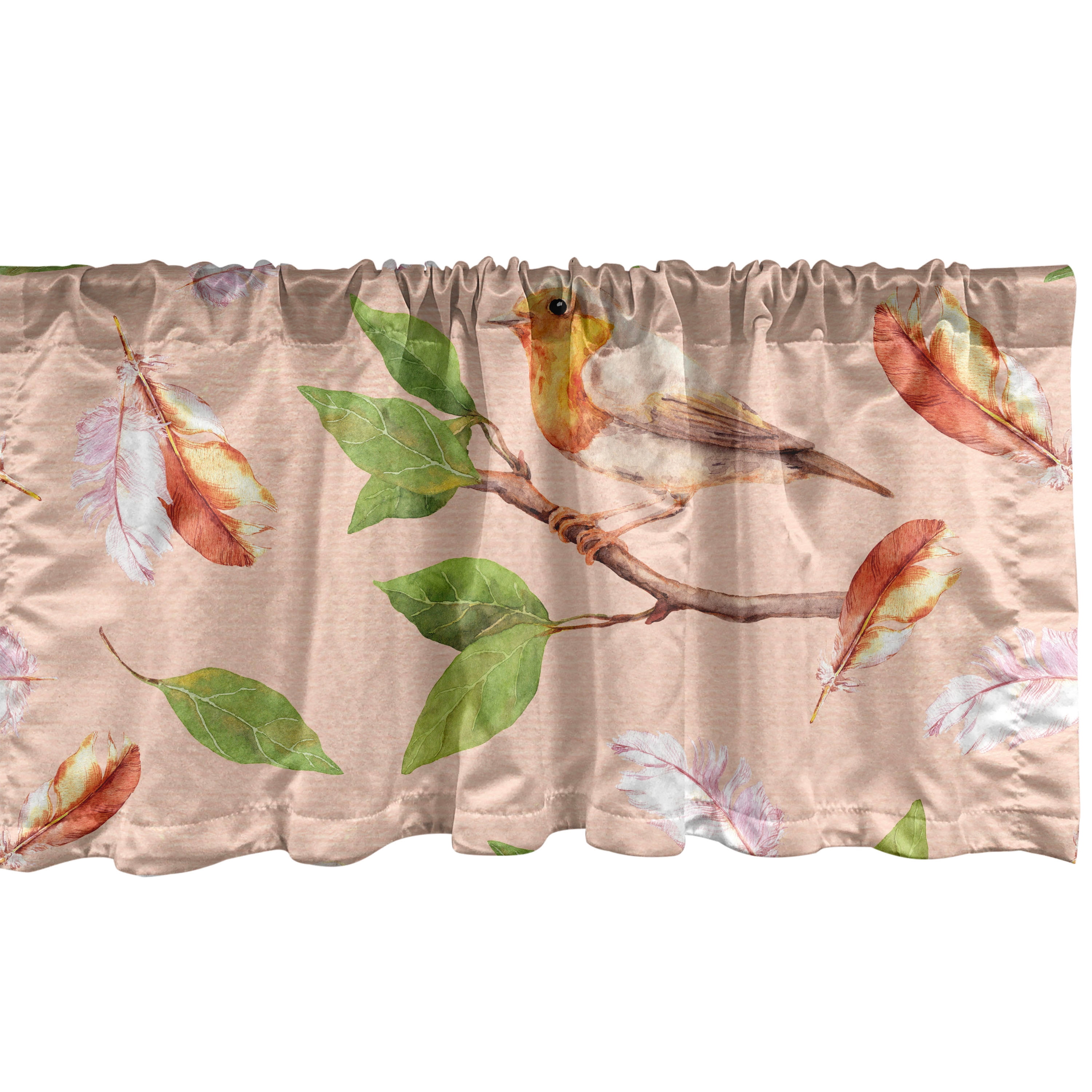 Birds and Nature Window Valance, Soft Composition of Winged Animals ...