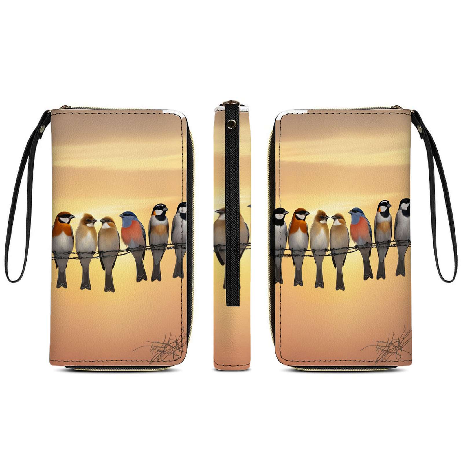 Birds On Branches Art Print Long Wallets For Women PU Leather Purse ...