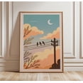 Birds On Wire Minimal Sunset Soft Nature, Stretched Canvas - Walmart.com