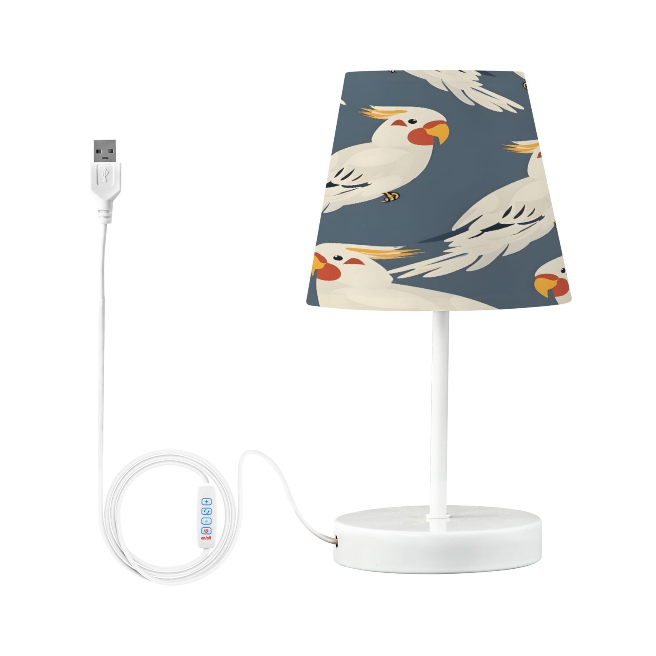 Birds Parrot Corella Desk Lamp LED Table Nightstand Lamps with 3 Color ...