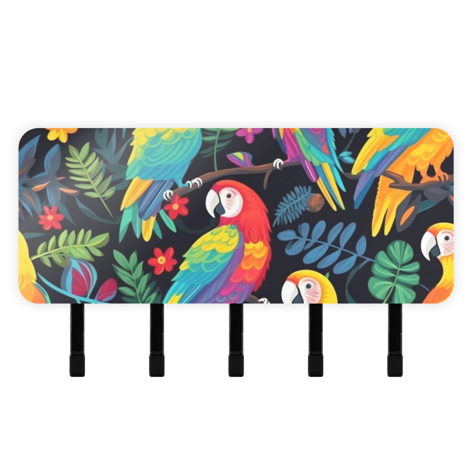 Birds Parrots Leaves Flowers Mail Holder Organizer Wall Mount with ...