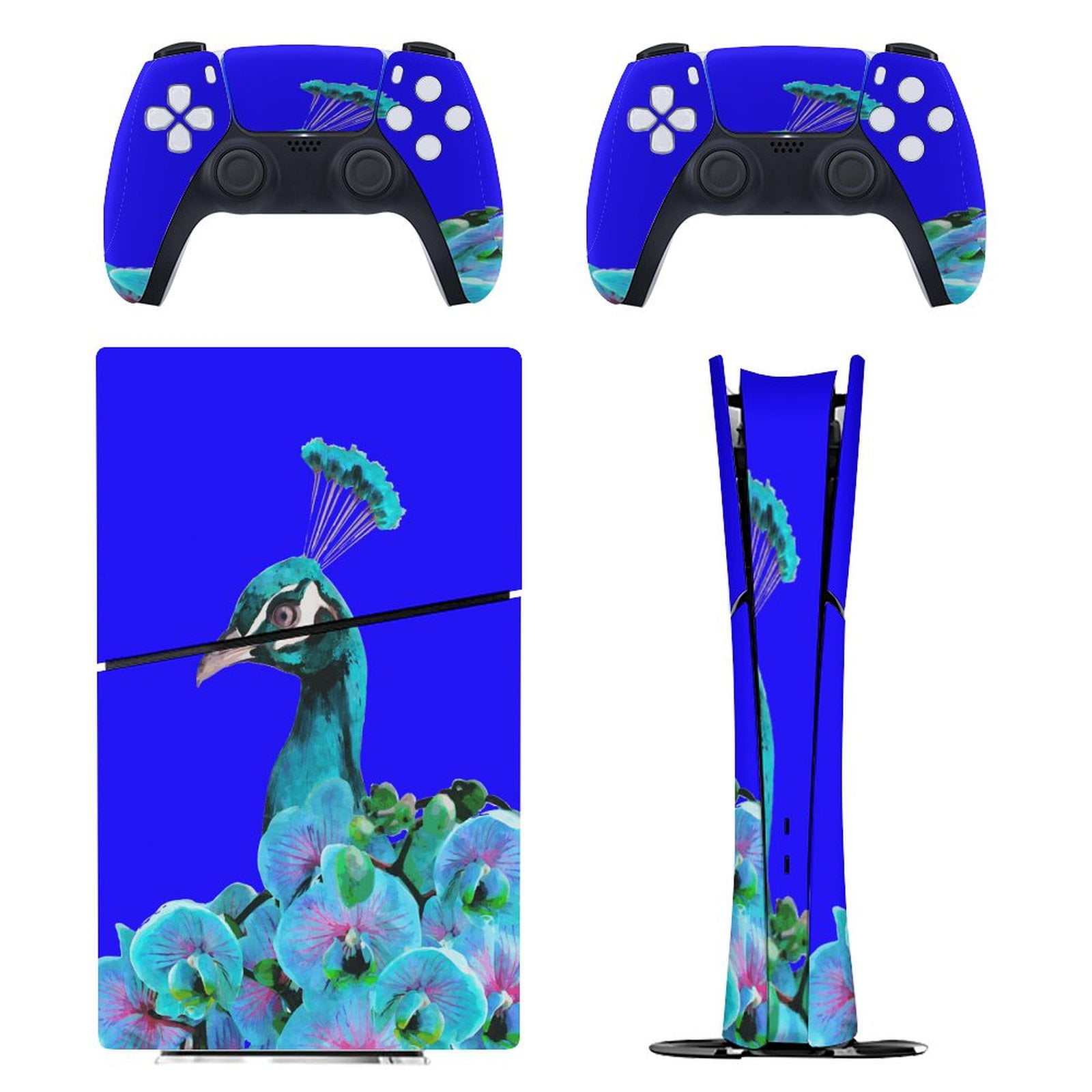Birds, Peacocks, Blue PS5/PS5 Slim Digital Disc Skin Sticker For ...