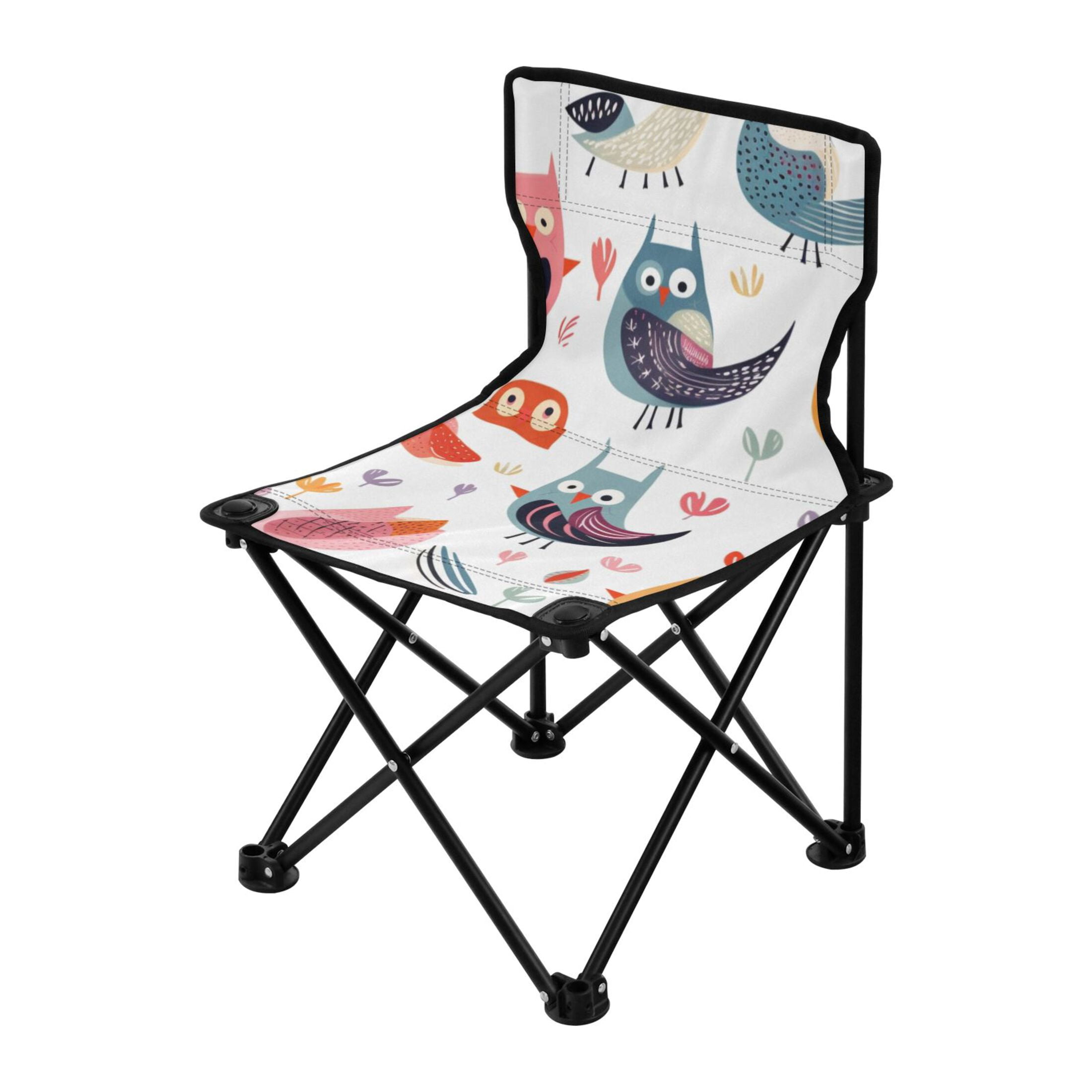 Birds Portable Camping Chair Small for Kids Outdoor Folding Beach Chair ...