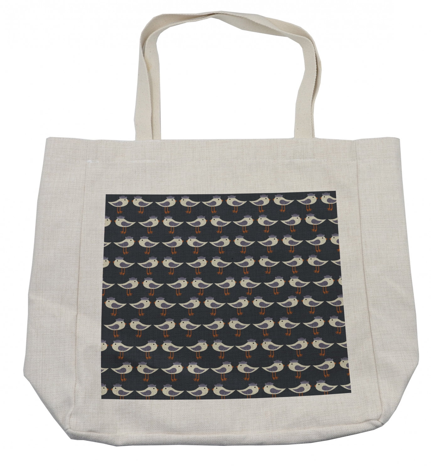 Birds Shopping Bag, Cartoon Style Birds in Hats Funny Animals Repeating ...